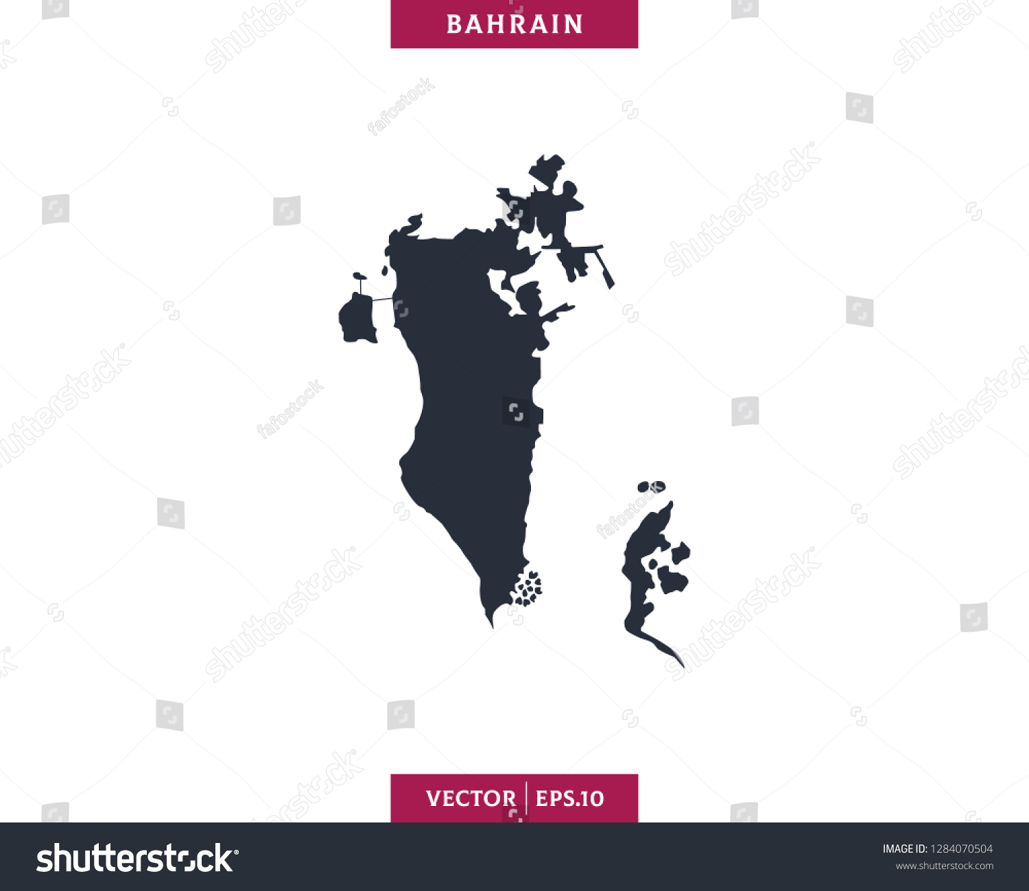 Bahrain Map High Detailed Silhouette Map Stock Vector (Royalty Free ...