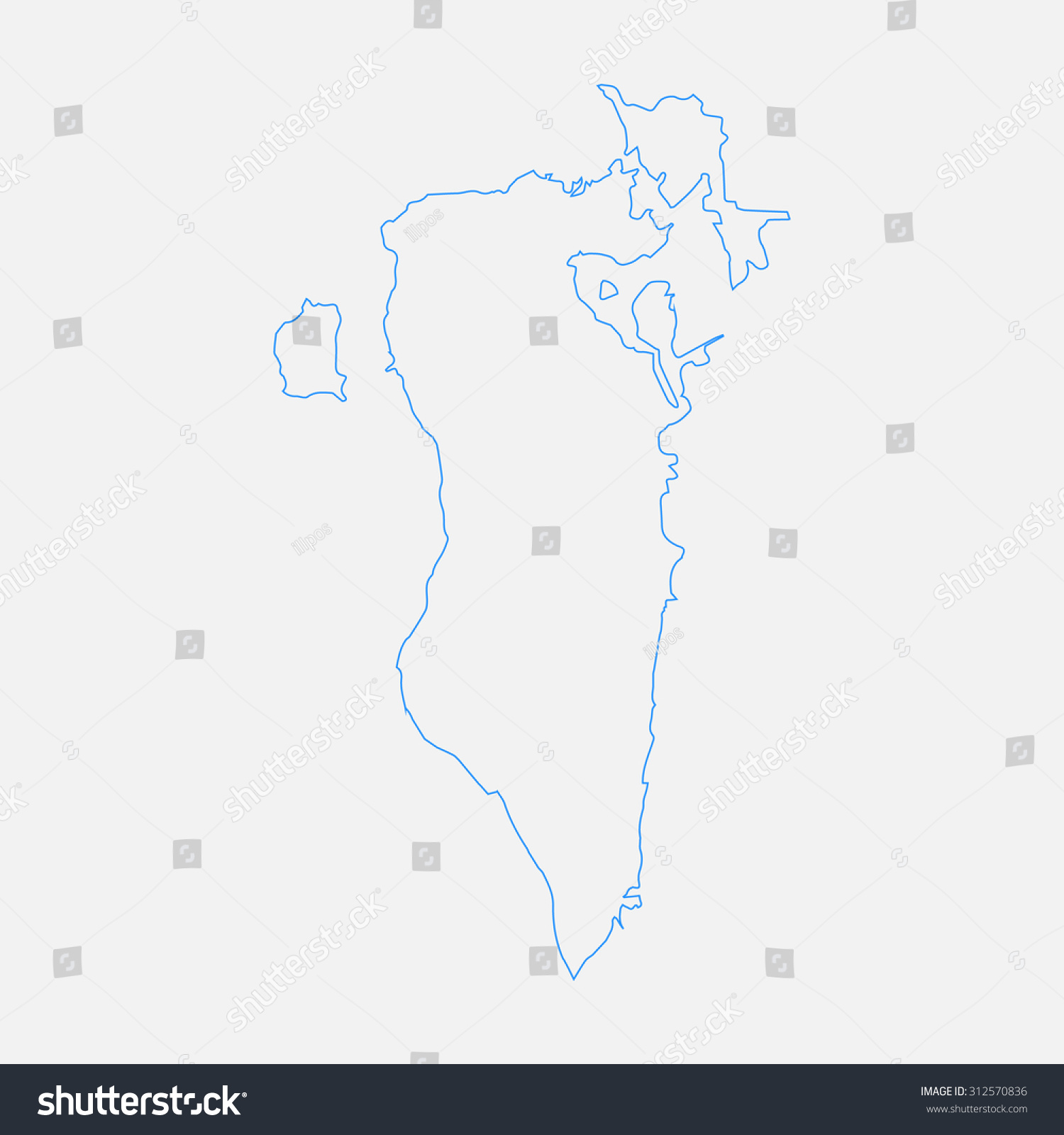 Bahrain Outline Map Stroke Line Style: vector de stock (libre de ...