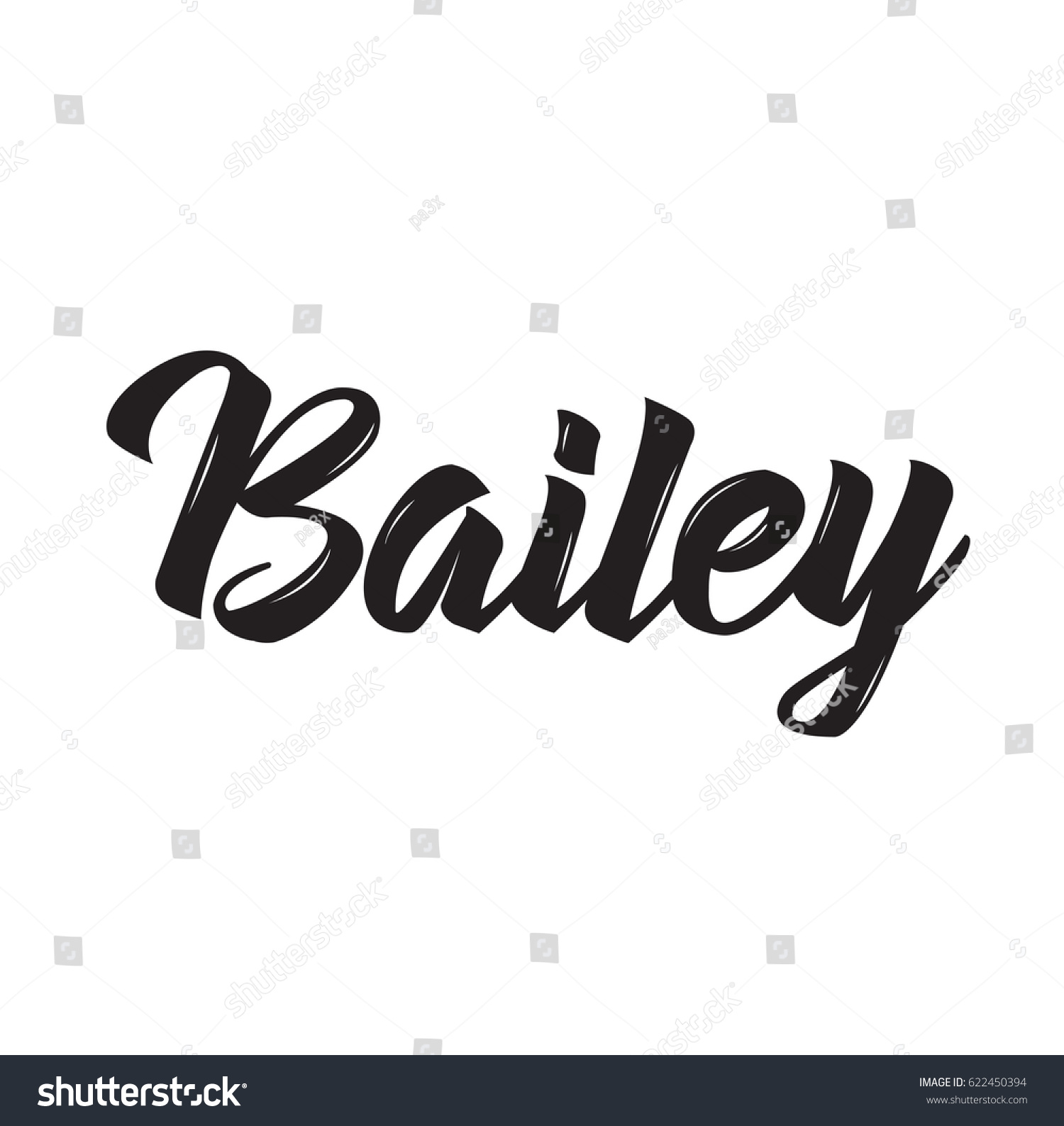 Bailey Text Design Vector Calligraphy Typography Stock Vector (Royalty ...