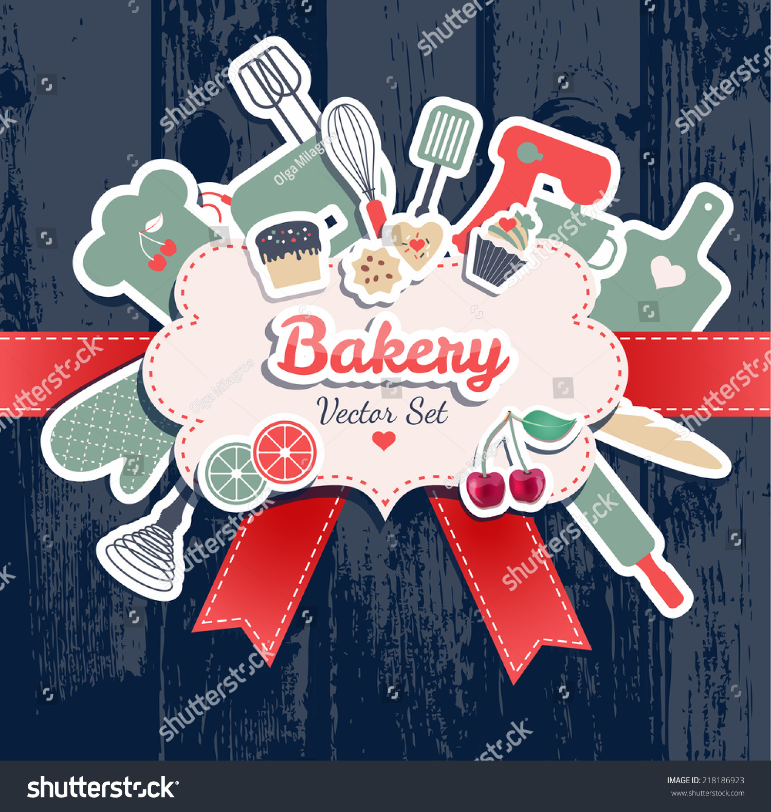 Bakery Sweets Abstract Illustration Stock Vector (Royalty Free) 218186923