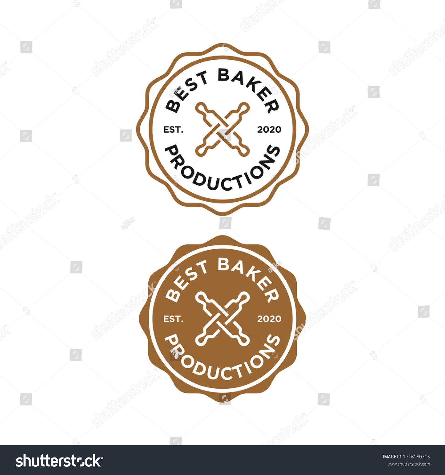 Bakery Baker Logo Label Stamp Design Stock Vector (Royalty Free) 1716160315
