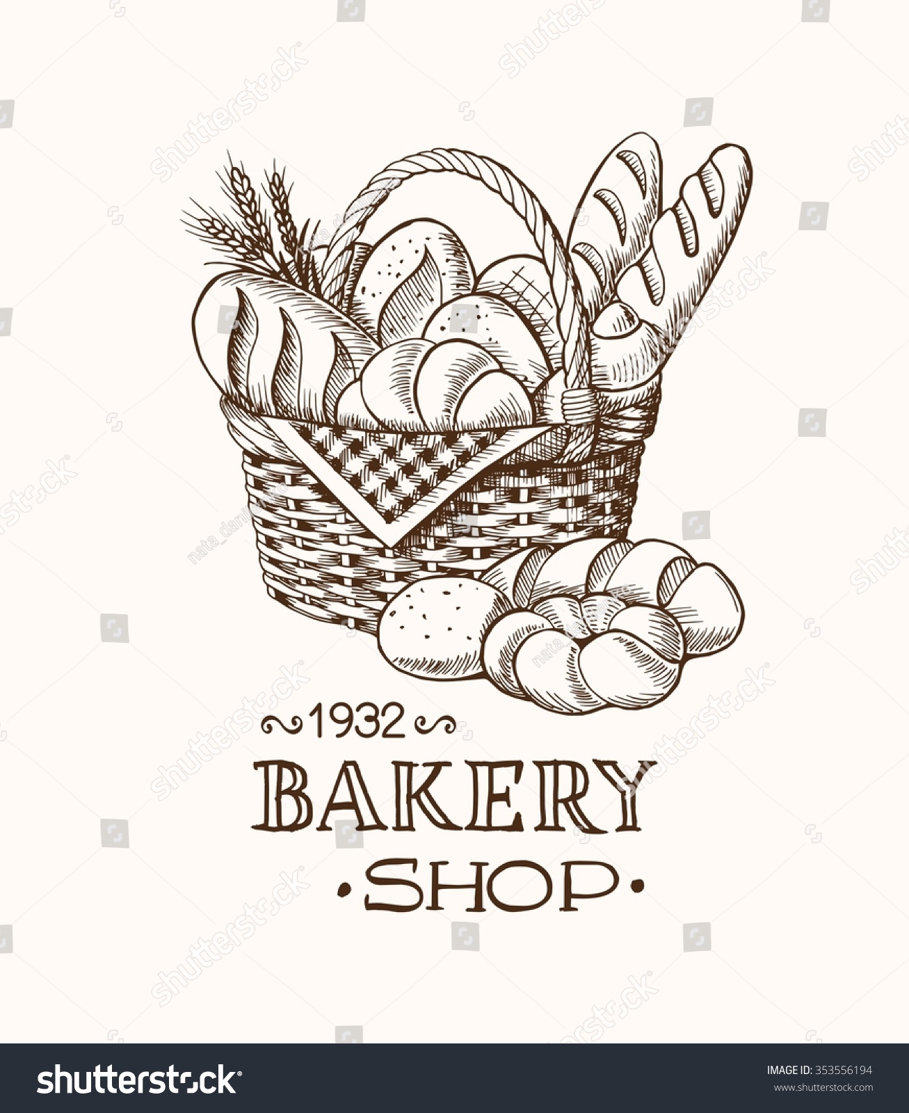 Bakery Basket Template Stock Vector (Royalty Free) 353556194 | Shutterstock