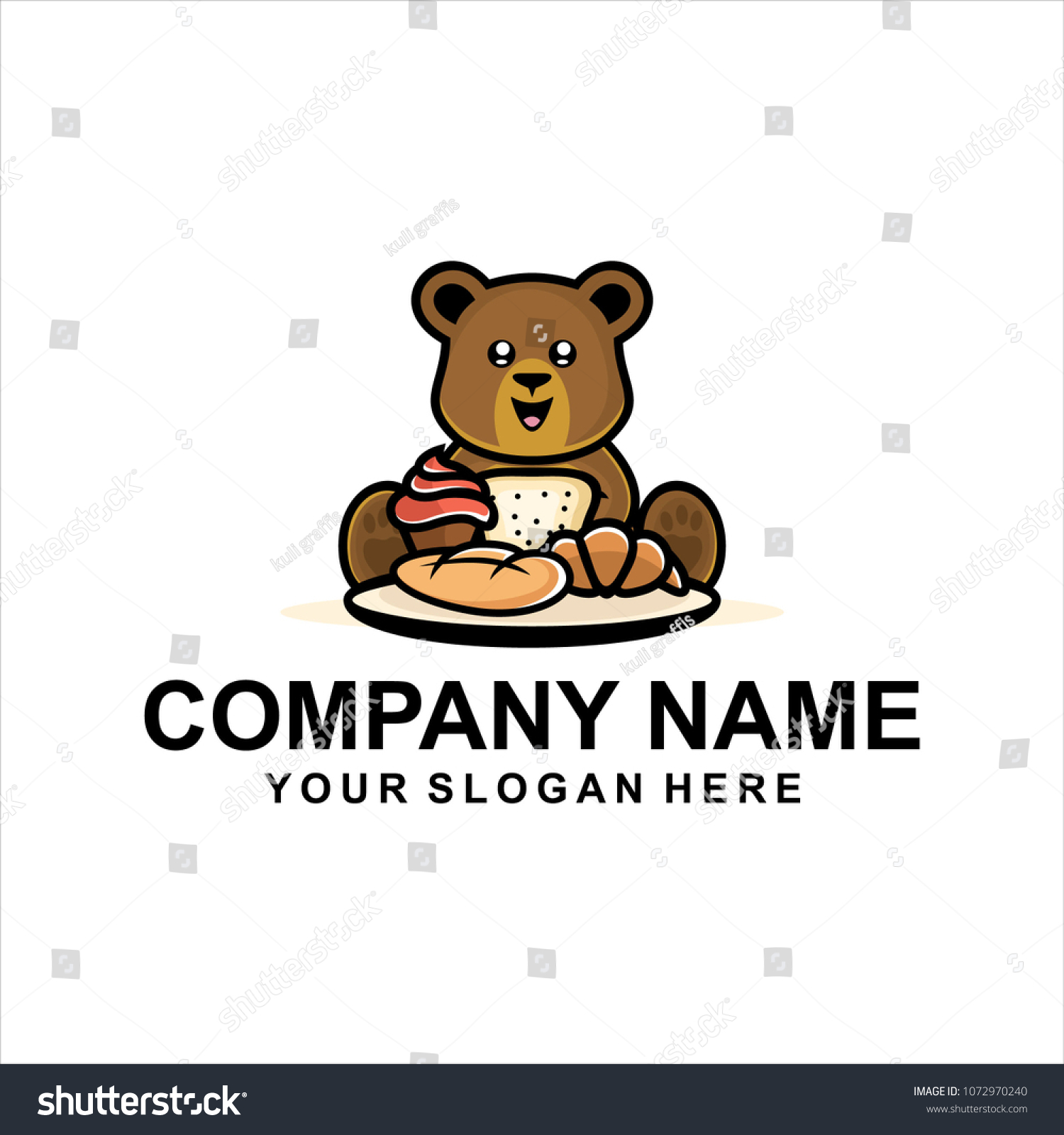Bakery Bear Logo Vector Stock Vector (Royalty Free) 1072970240 ...