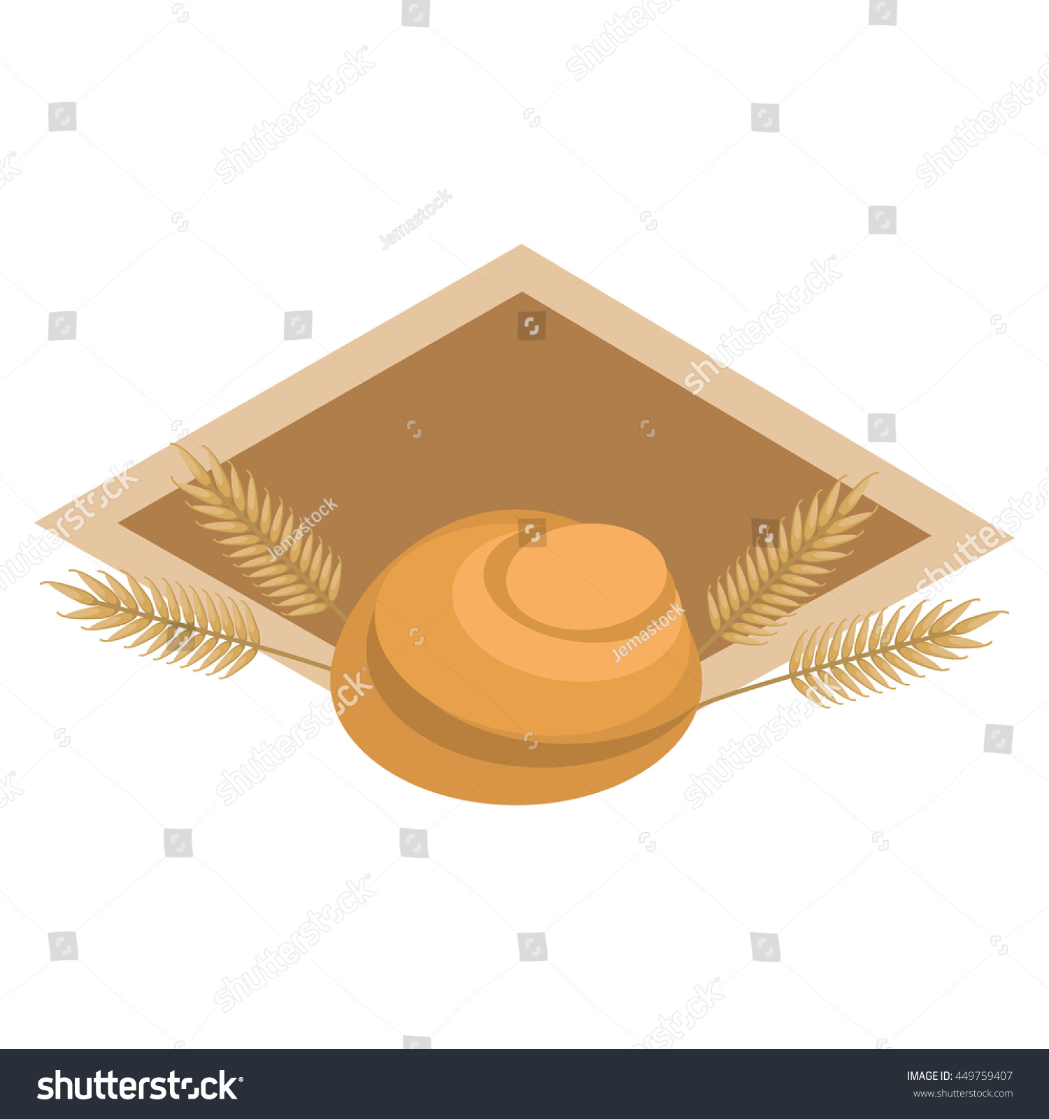 Bakery Bread Wreath Label Isolated Vector Stock Vector (Royalty Free ...