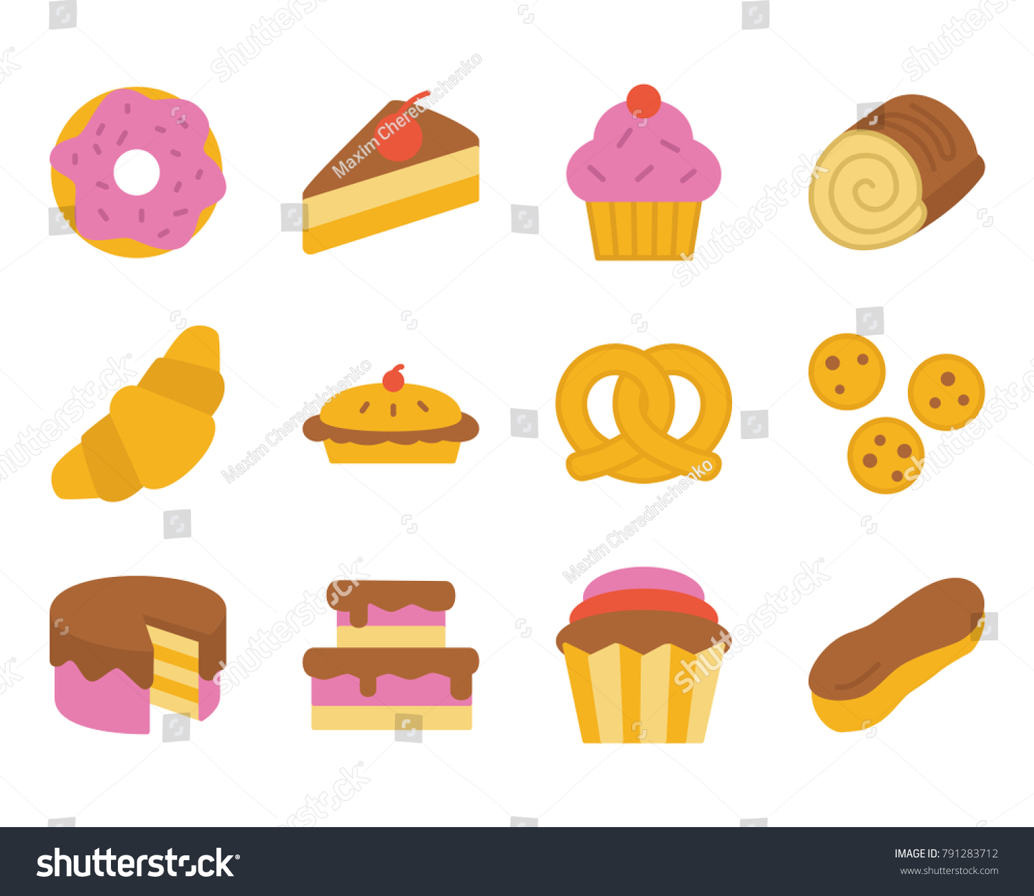 Bakery Flat Icon Stock Vector (Royalty Free) 791283712