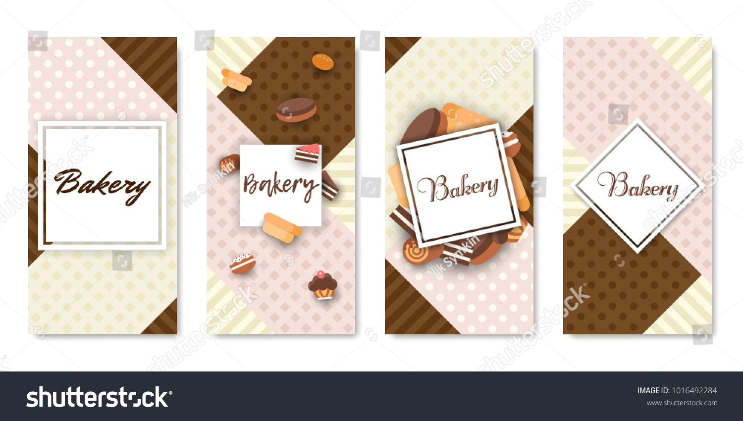 Bakery Flyer Background Vector Flat Bread Stock Vector (Royalty Free ...