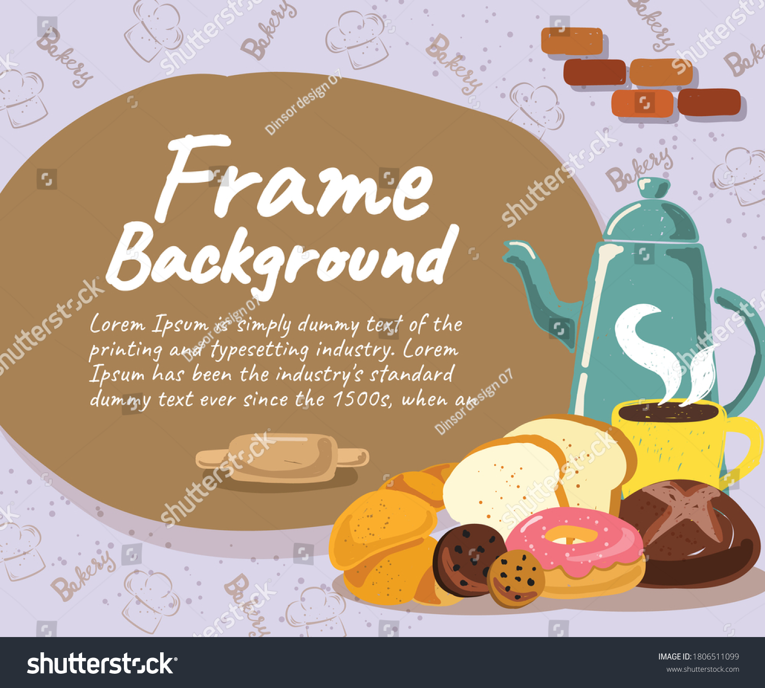 Bakery Frame Concept Illustration Vector Design Stock Vector (Royalty ...