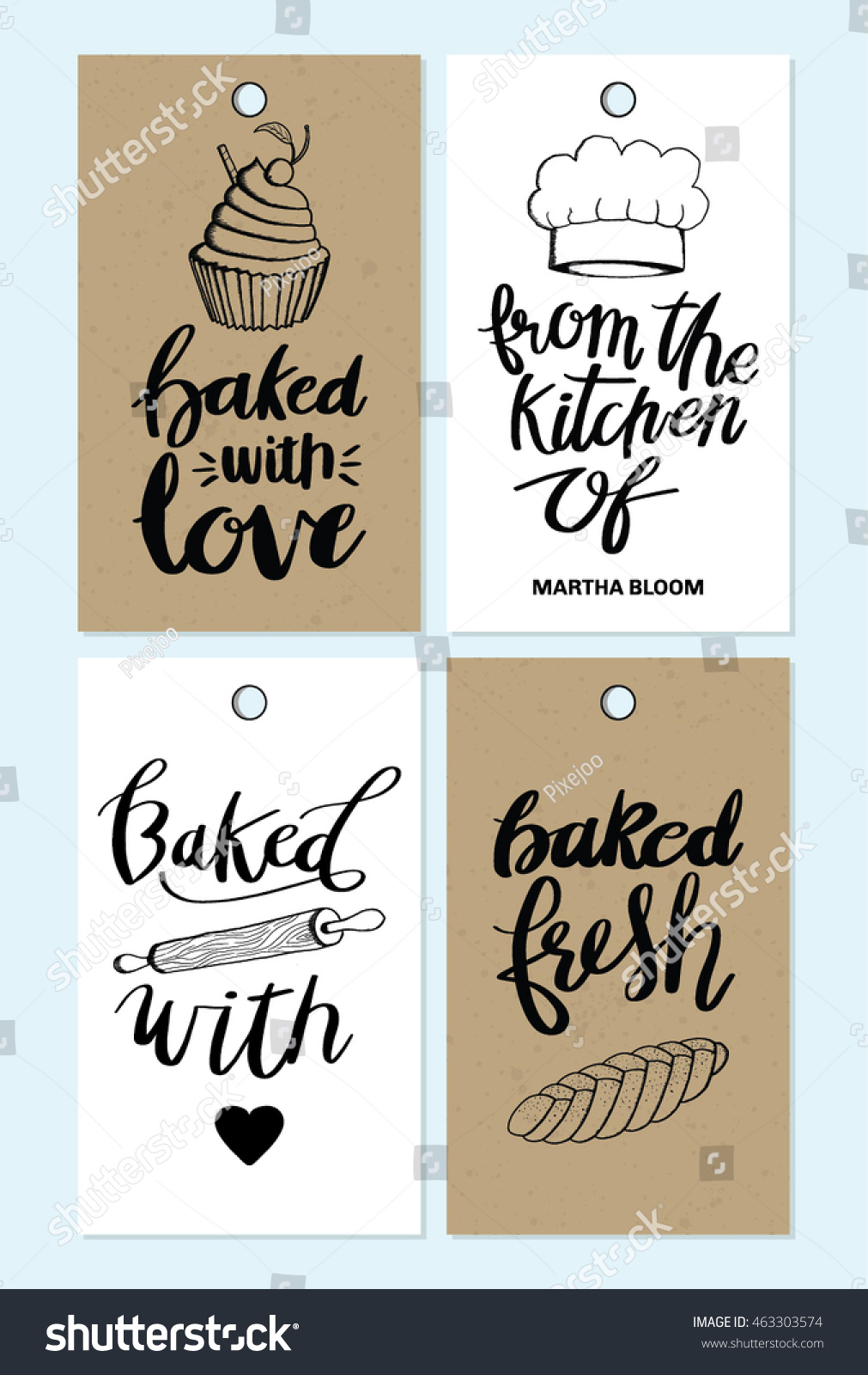 Bakery Gift Tags Collection 스톡 벡터(로열티 프리) 463303574 | Shutterstock