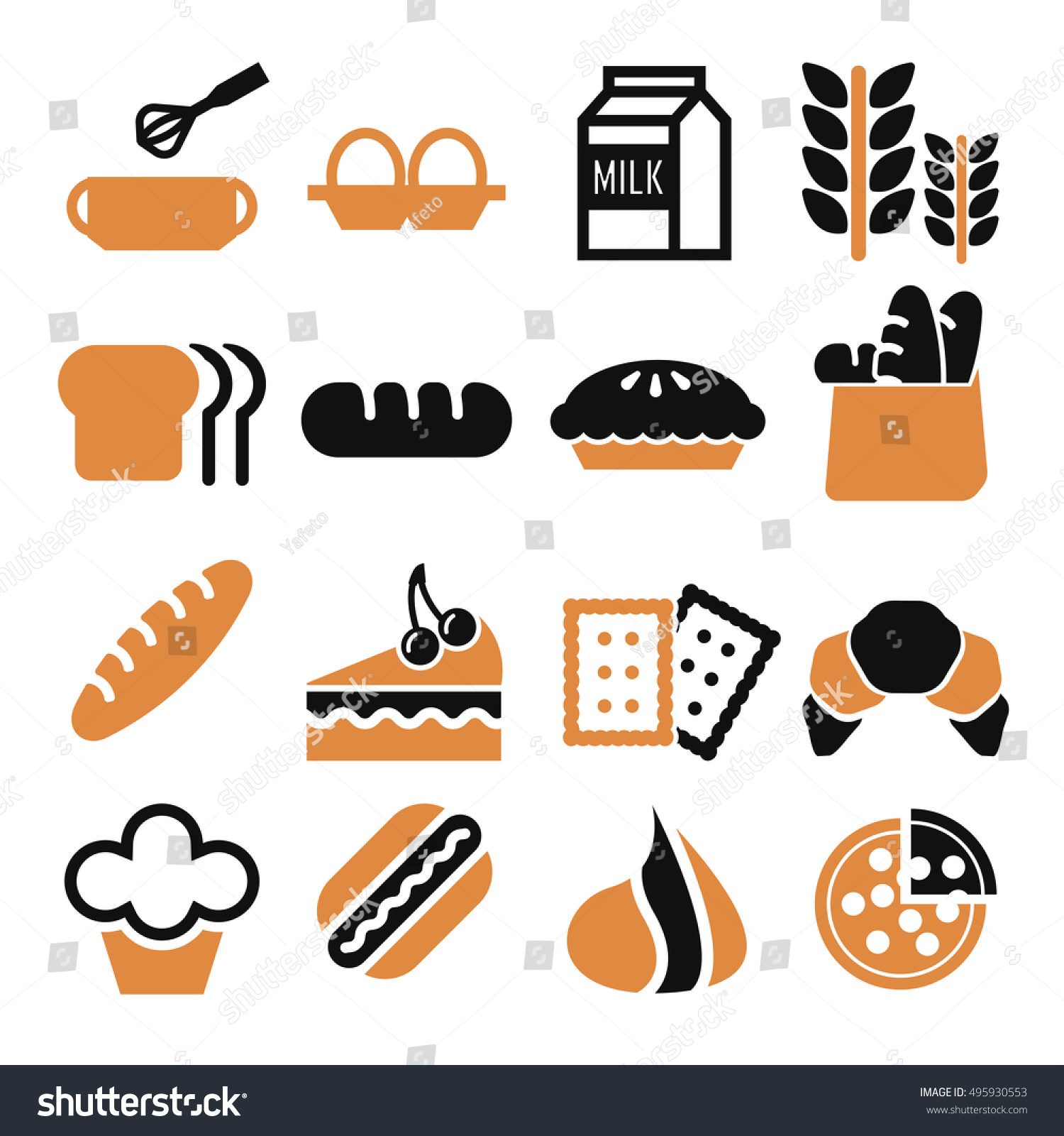 Bakery Icon Set Stock Vector (Royalty Free) 495930553 | Shutterstock