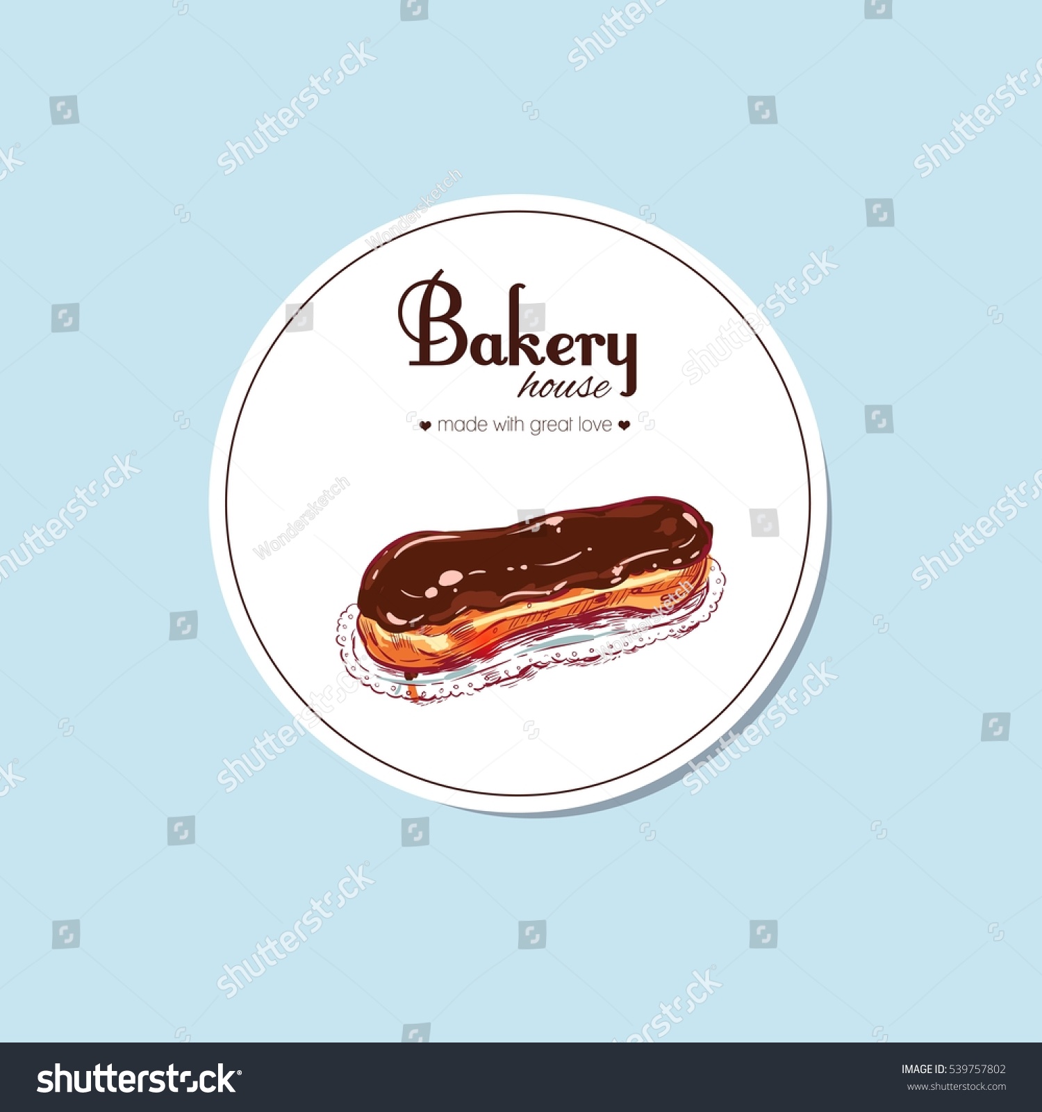 Bakery Label Vector Hand Drawn Design Stock Vector (Royalty Free ...
