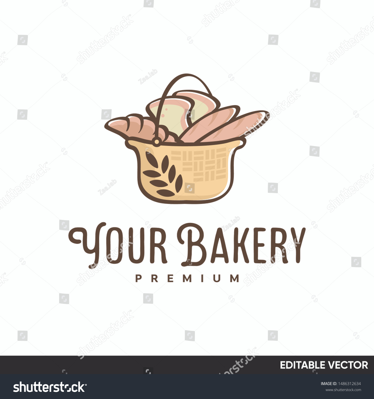 Bakery Logo Design Simple Elegant Stock Vector (Royalty Free) 1486312634