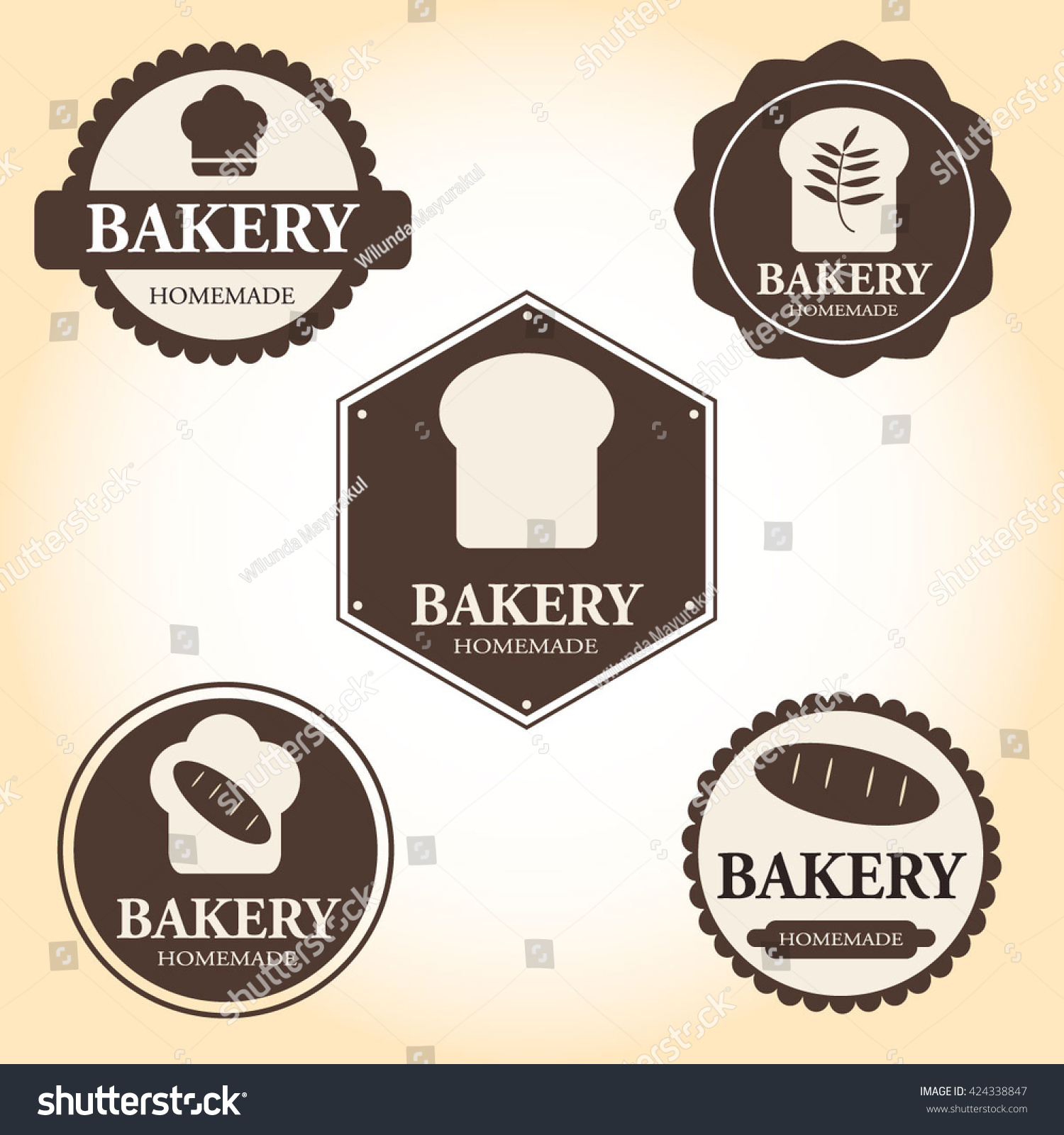 Bakery Logos Labels Badges Design Elements 库存矢量图（免版税）424338847 ...