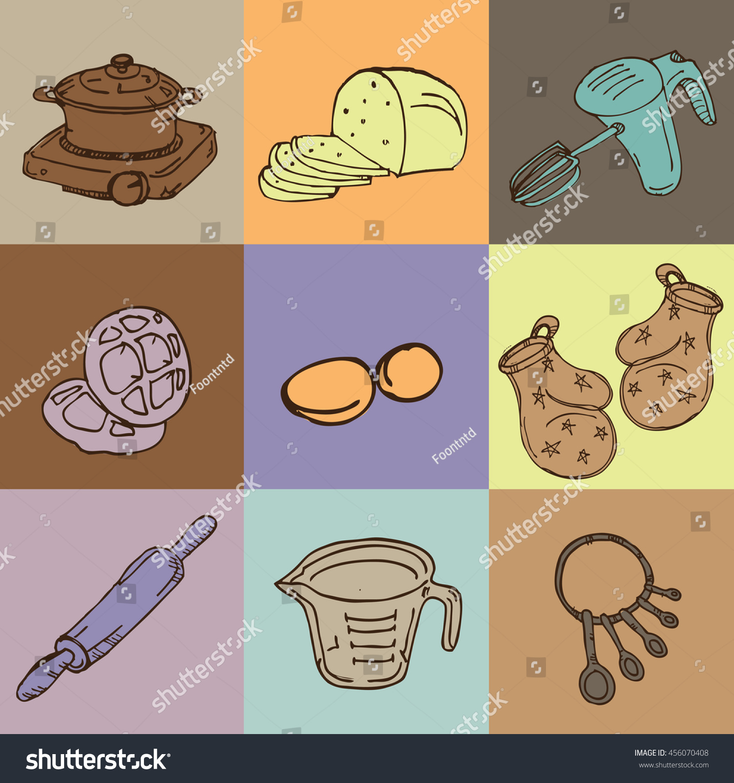 Bakery Objects Outline Stock Vector (Royalty Free) 456070408 | Shutterstock
