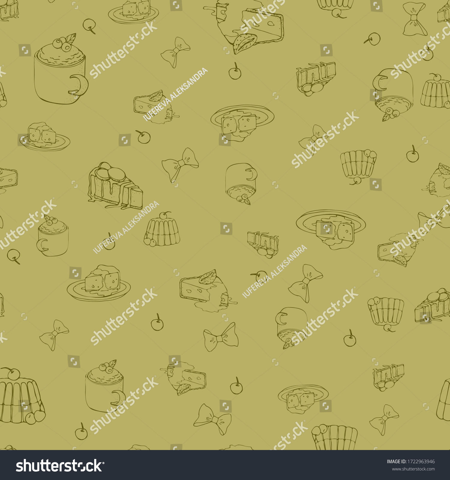 Bakery Objects Vector Illustration Sketch Styleseamless Stock Vector ...