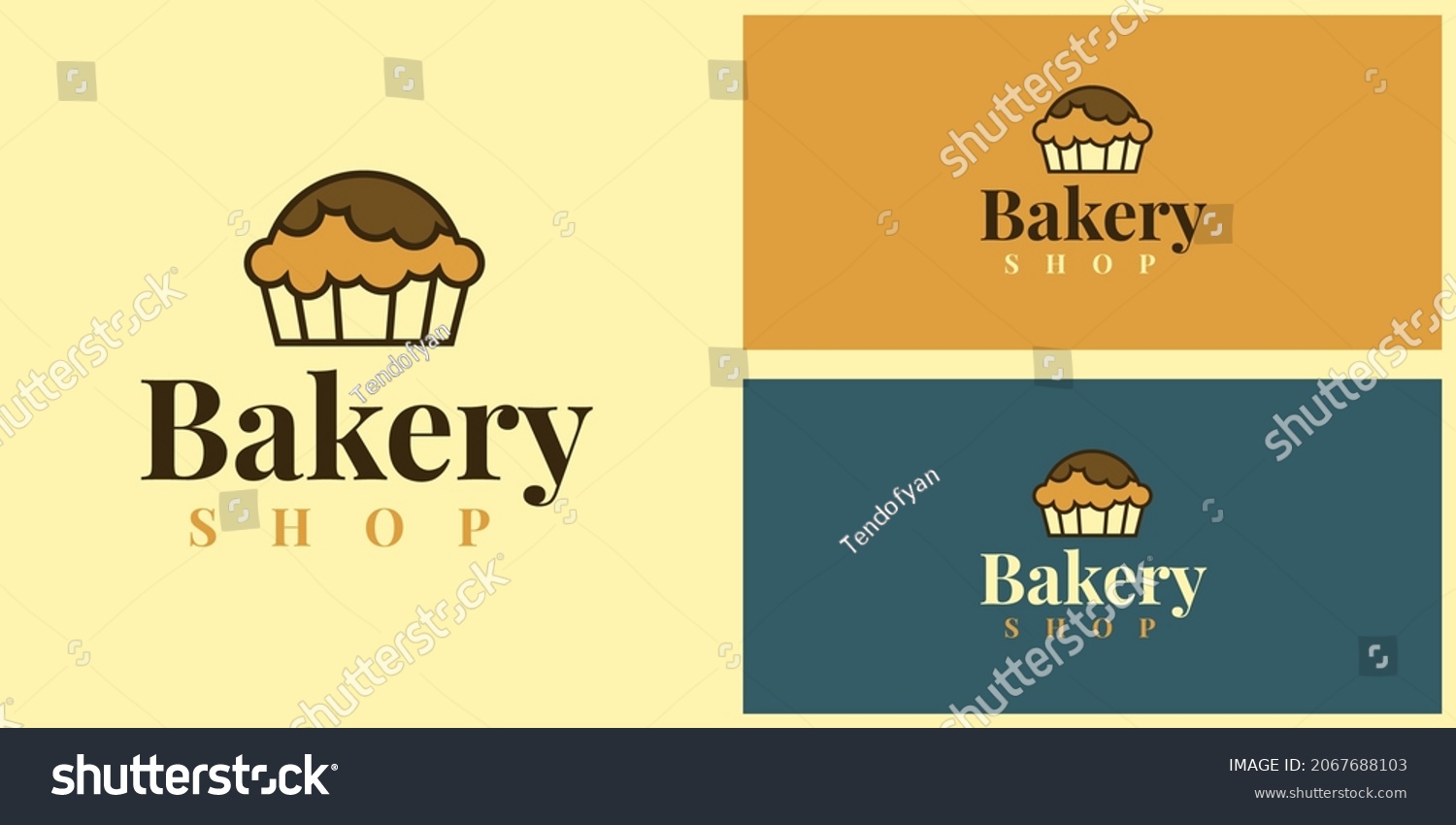 Bakery Shop Logo Illustration Template Design Stock Vector (Royalty ...