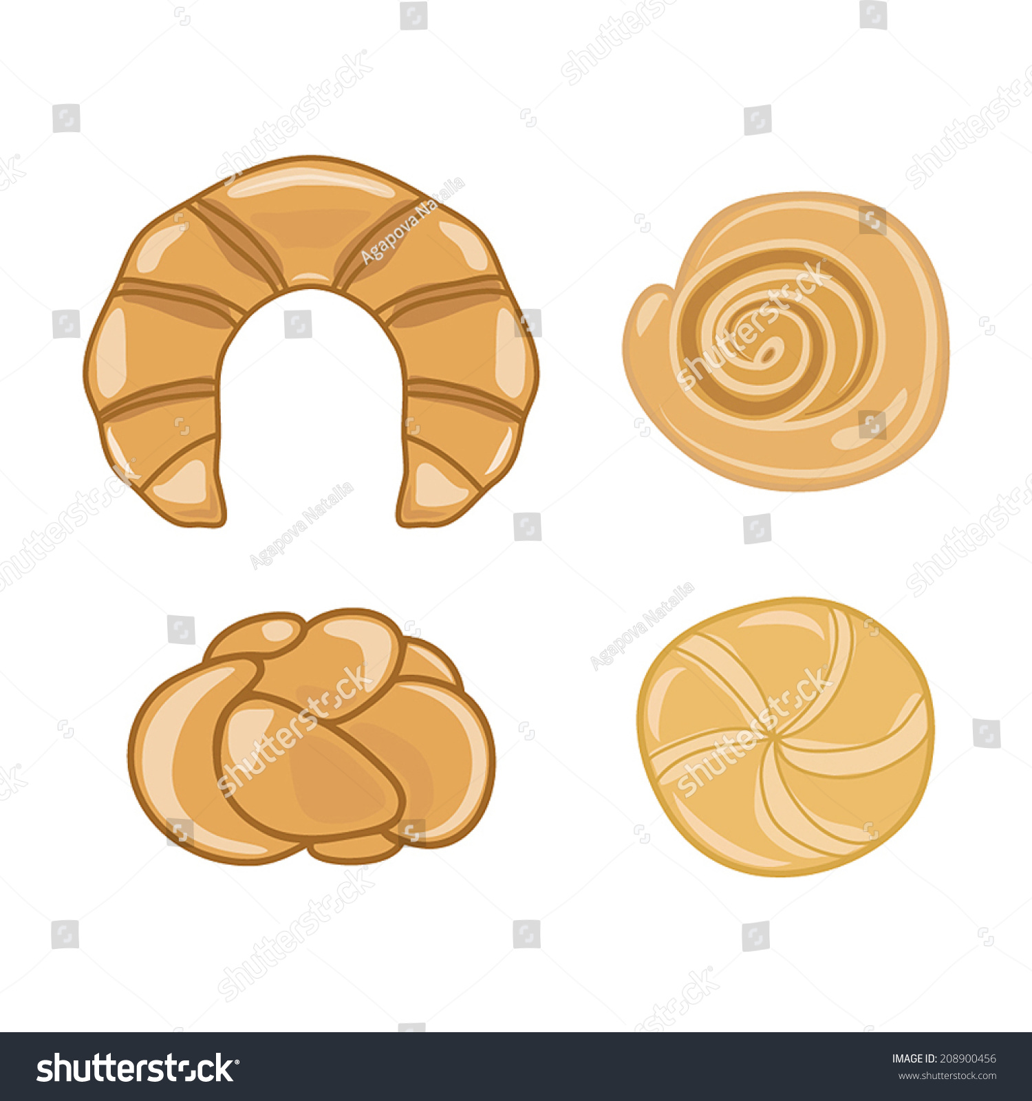 Bakery Vector Set Hand Drawn Illustration Stock Vector (Royalty Free ...