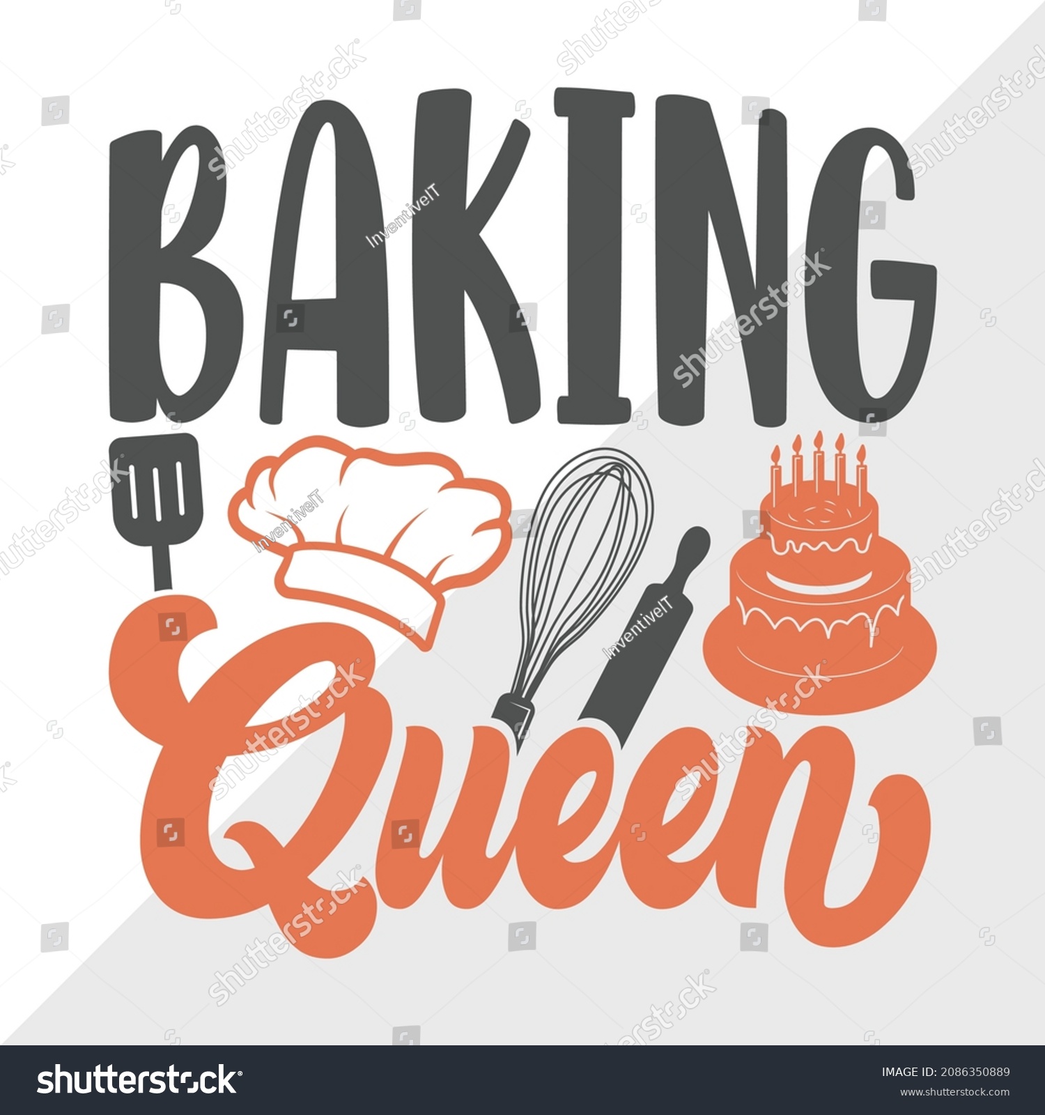 Baking Queen Printable Vector Illustration Stock Vector (Royalty Free ...