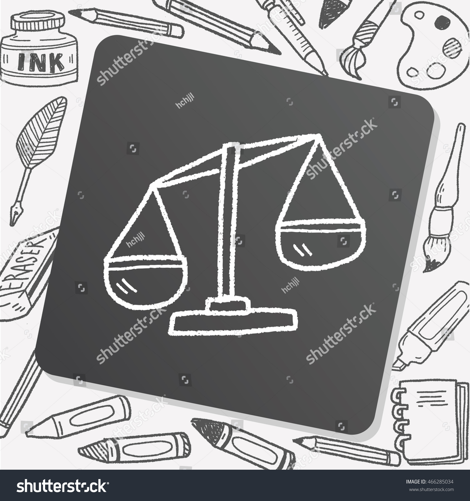 Balance Doodle Drawing Stock Vector (Royalty Free) 466285034