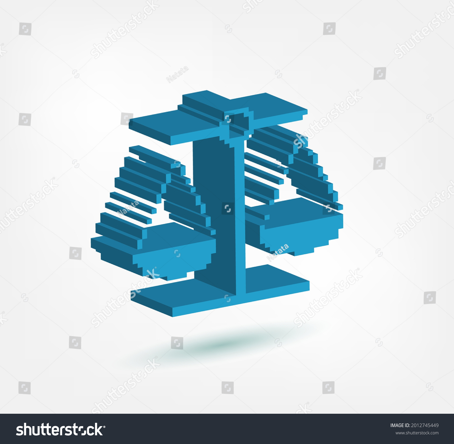 Balance Scale 3d Vector Pixel Logo Stock Vector (Royalty Free ...