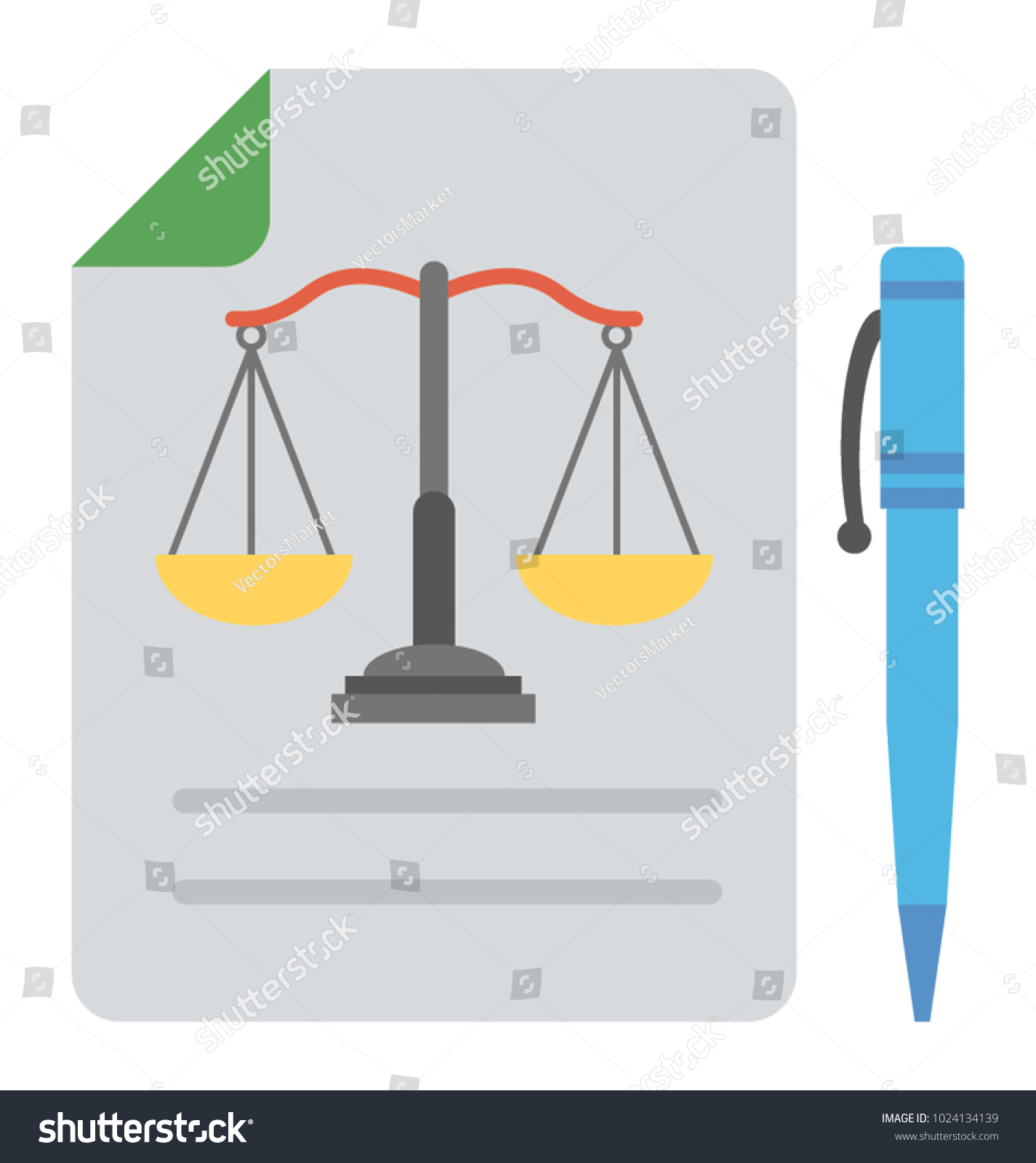 Balance Scale Documentation Balance Sheet Flat: เวกเตอร์สต็อก (ปลอดค่า ...