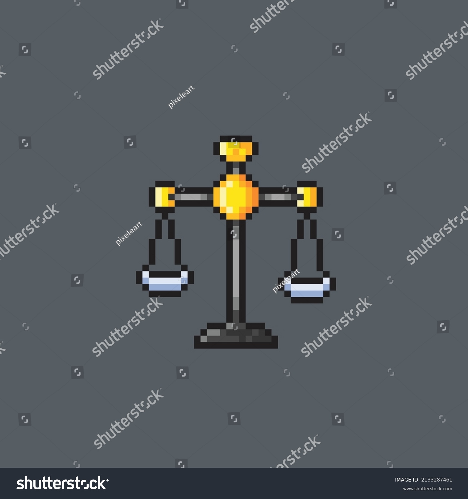 Balanced Scale Pixel Style Stock Vector (Royalty Free) 2133287461 ...