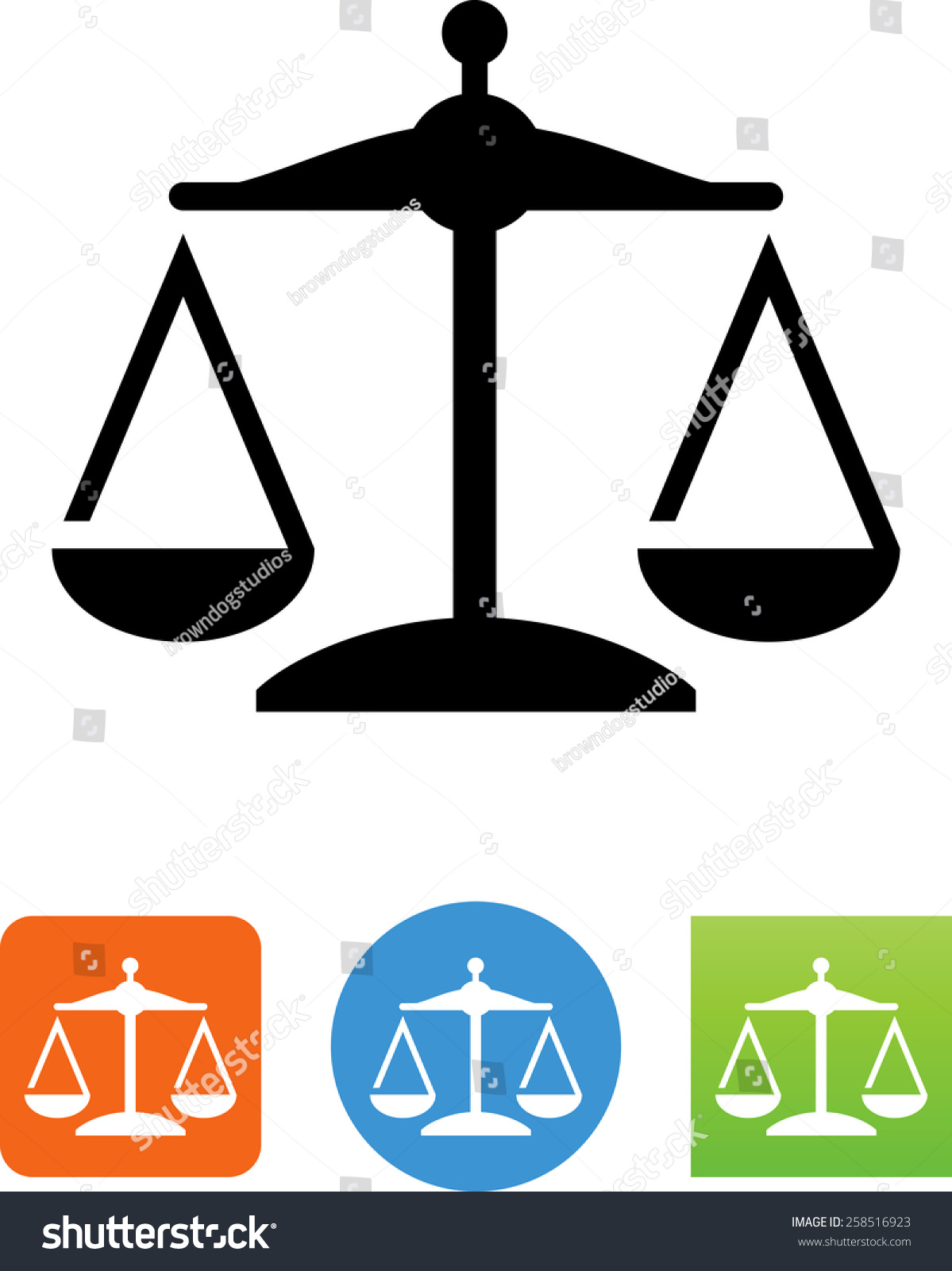Balanced Scales Icon Stock Vector (Royalty Free) 258516923