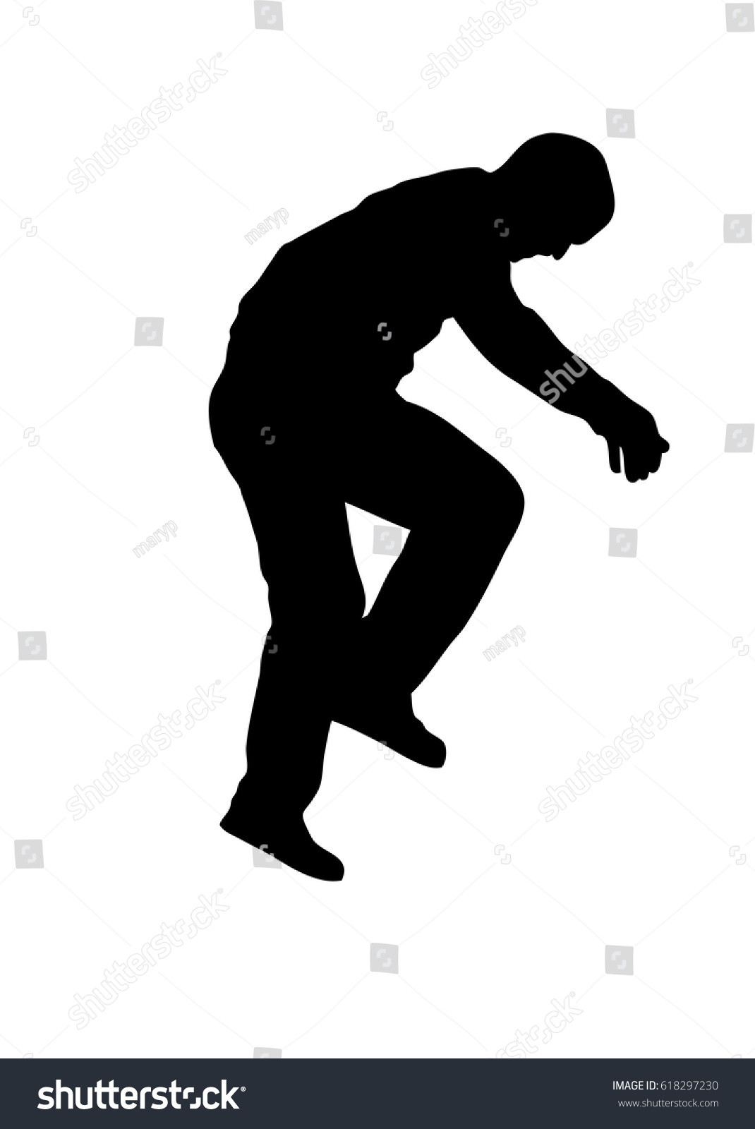Balancing Man Silhouette Stock Vector (Royalty Free) 618297230