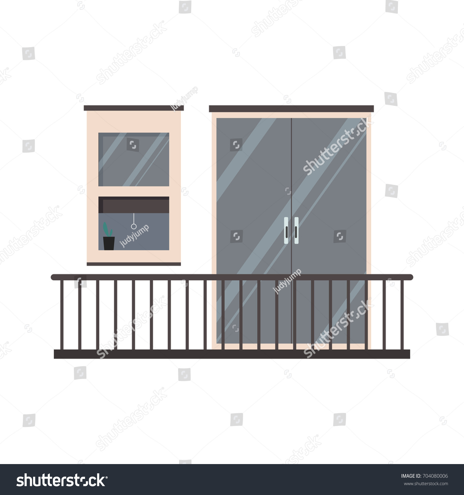 Balcony Cartoon Vector On White Background Stock Vector (Royalty Free ...
