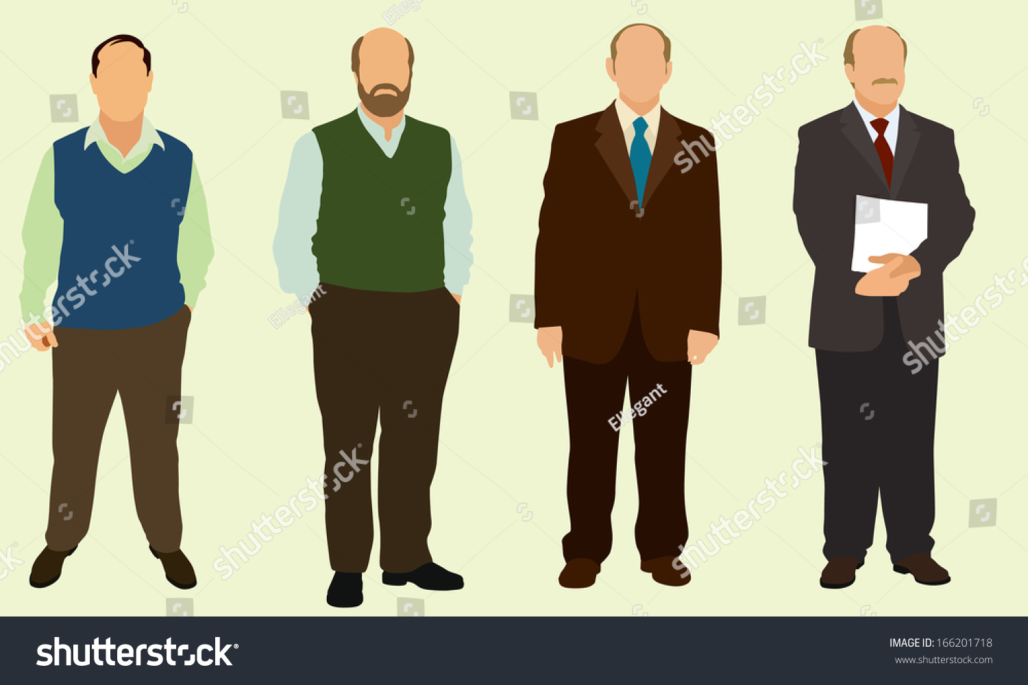Bald Business Men Stock Vector (Royalty Free) 166201718
