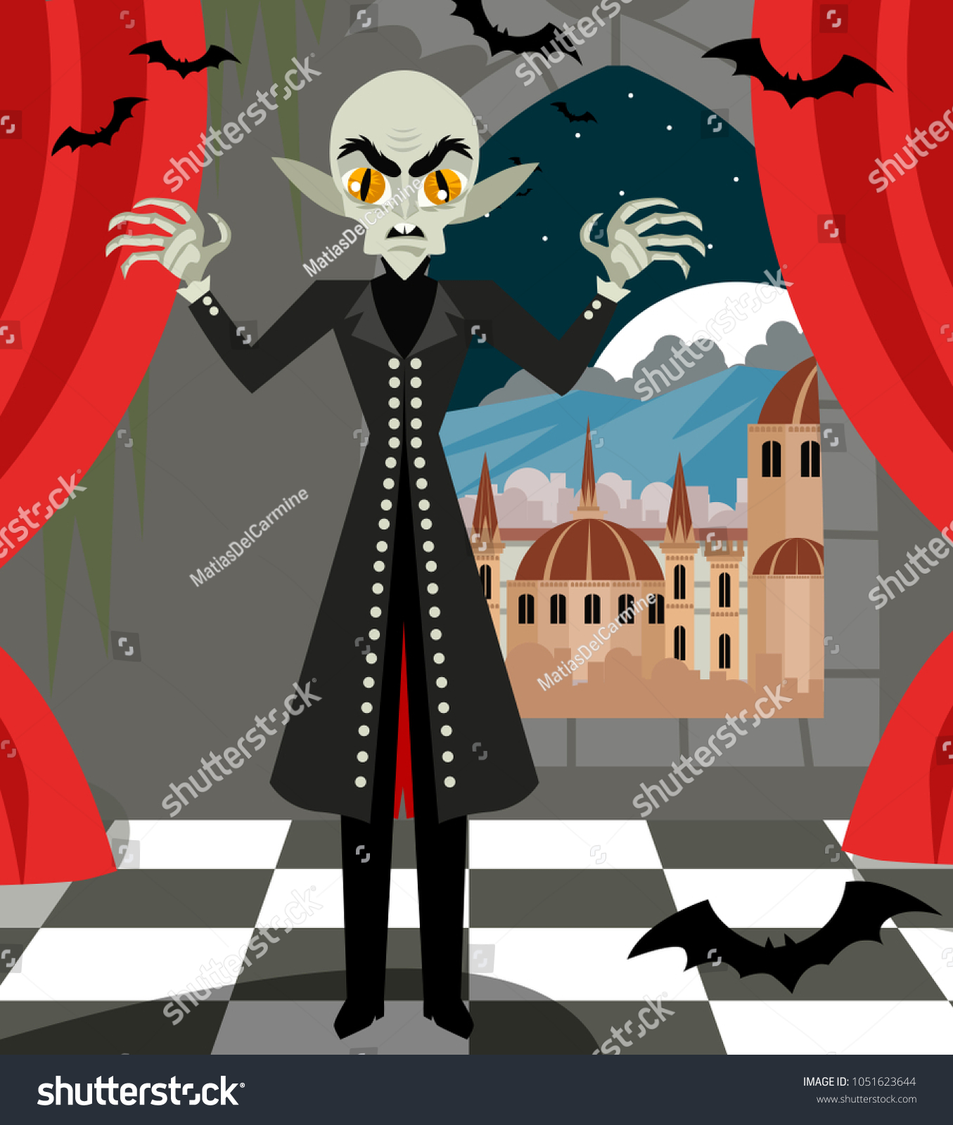 Bald Evil Vampire Monster Stock Vector (Royalty Free) 1051623644