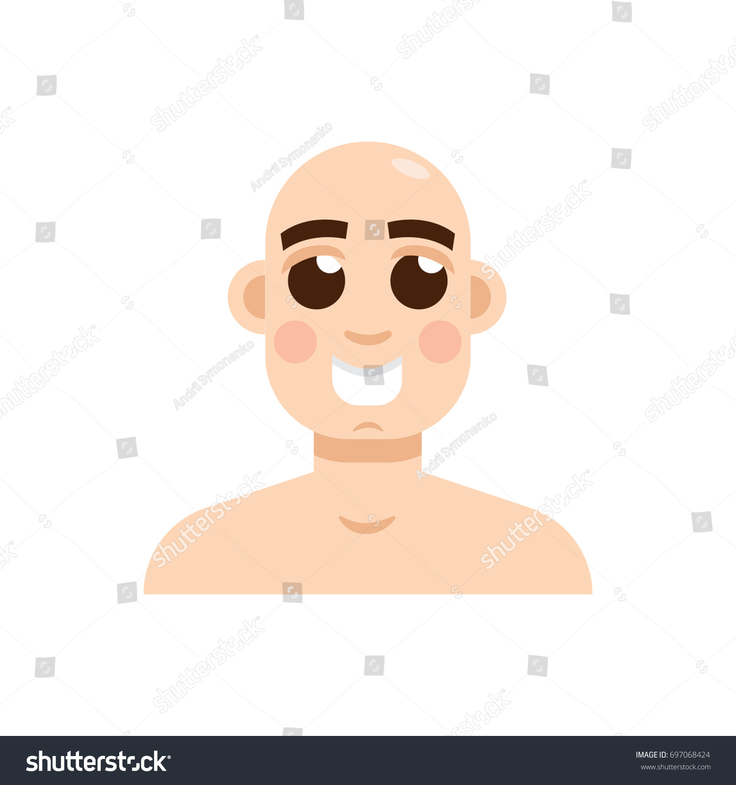 Baldheaded Man Character Vector Illustration Flat Stock Vector (Royalty ...