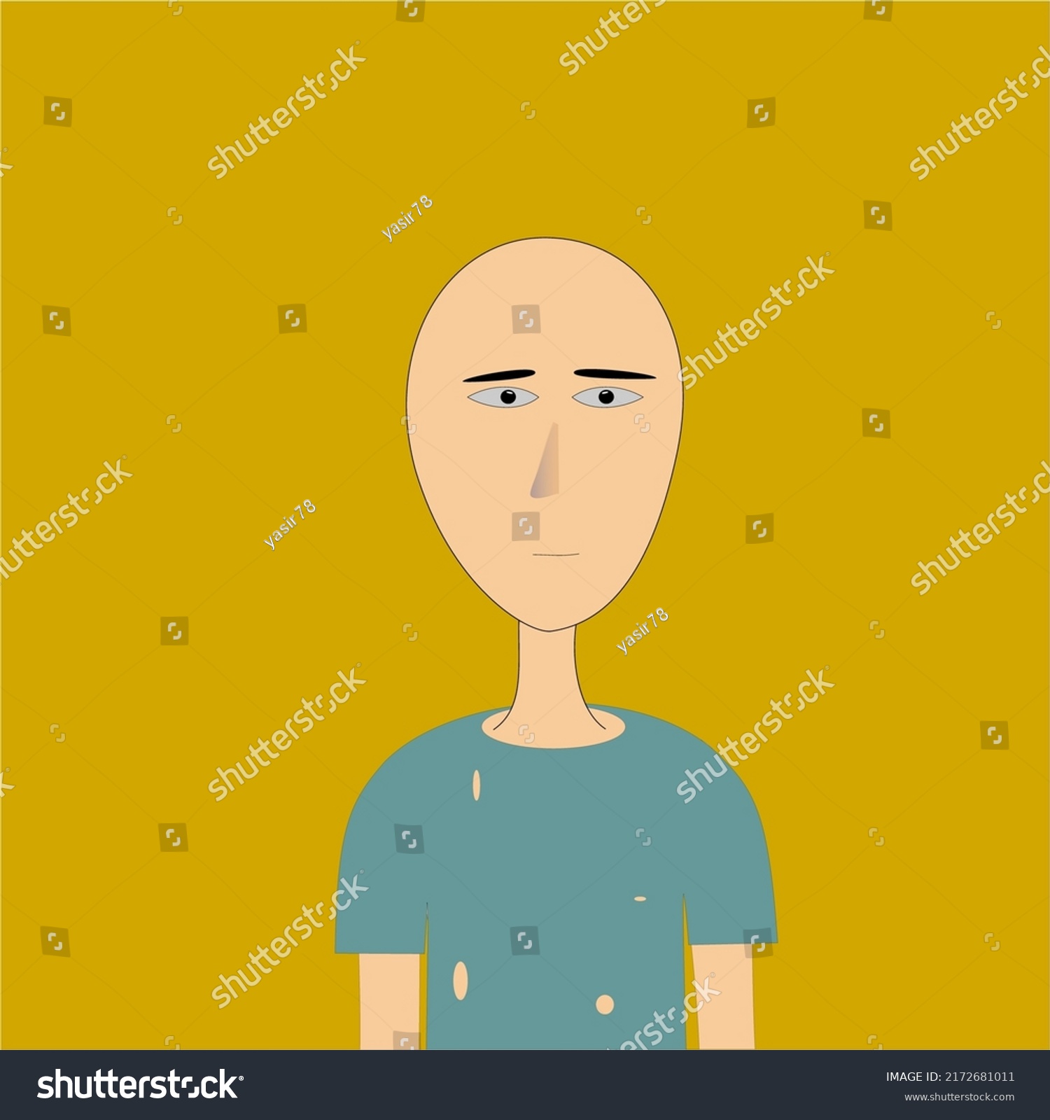 Bald Human Avatar Character Vector Stock Vector (Royalty Free ...