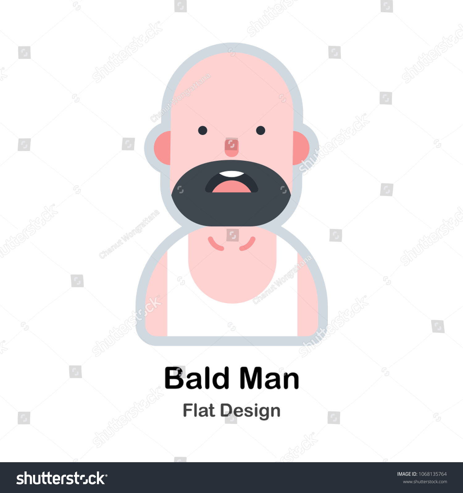 Bald Man Avatar Flat Vector Illustration Stock Vector (Royalty Free ...
