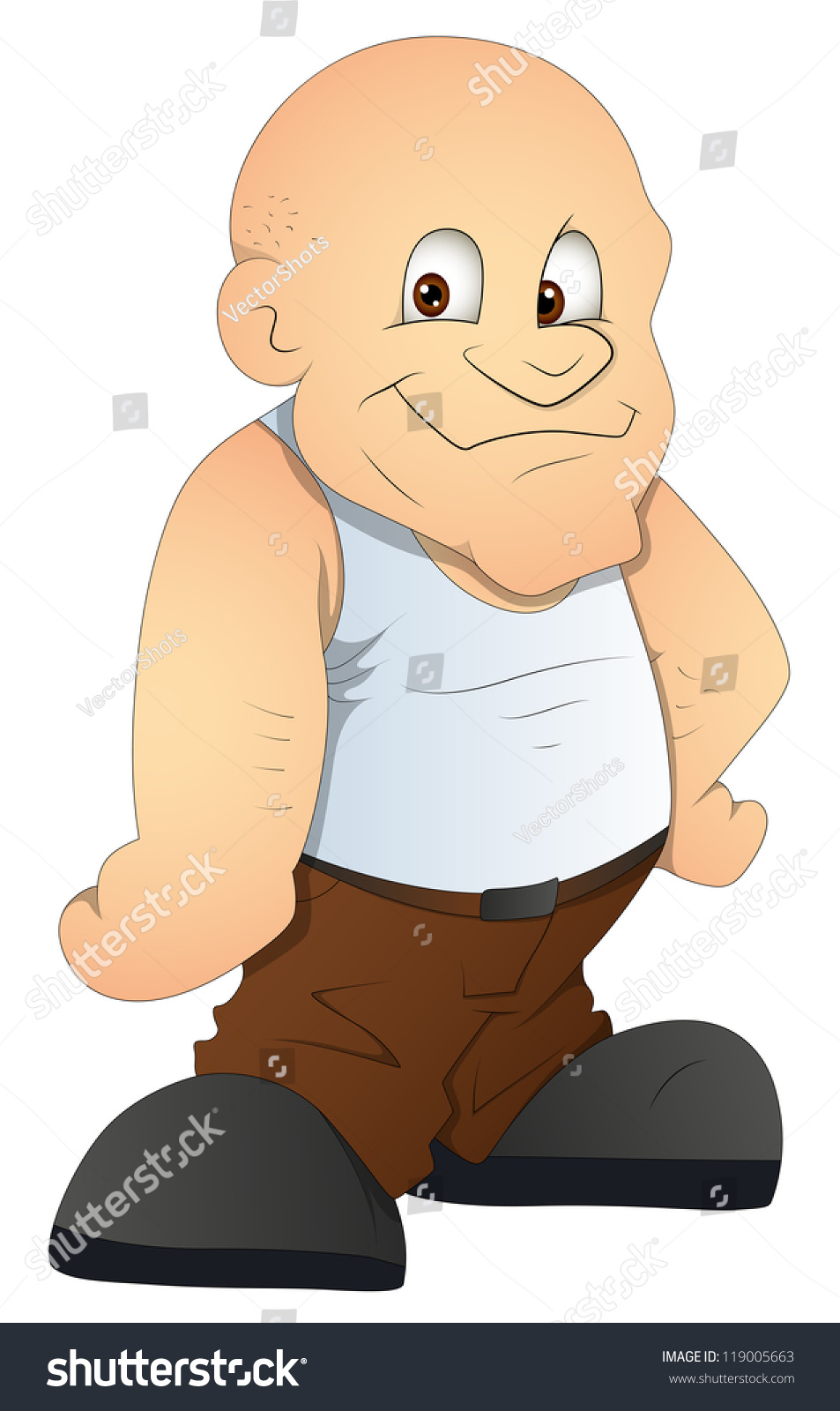 Bald Man Cartoon Character Vector Illustration: เวกเตอร์สต็อก (ปลอดค่า ...