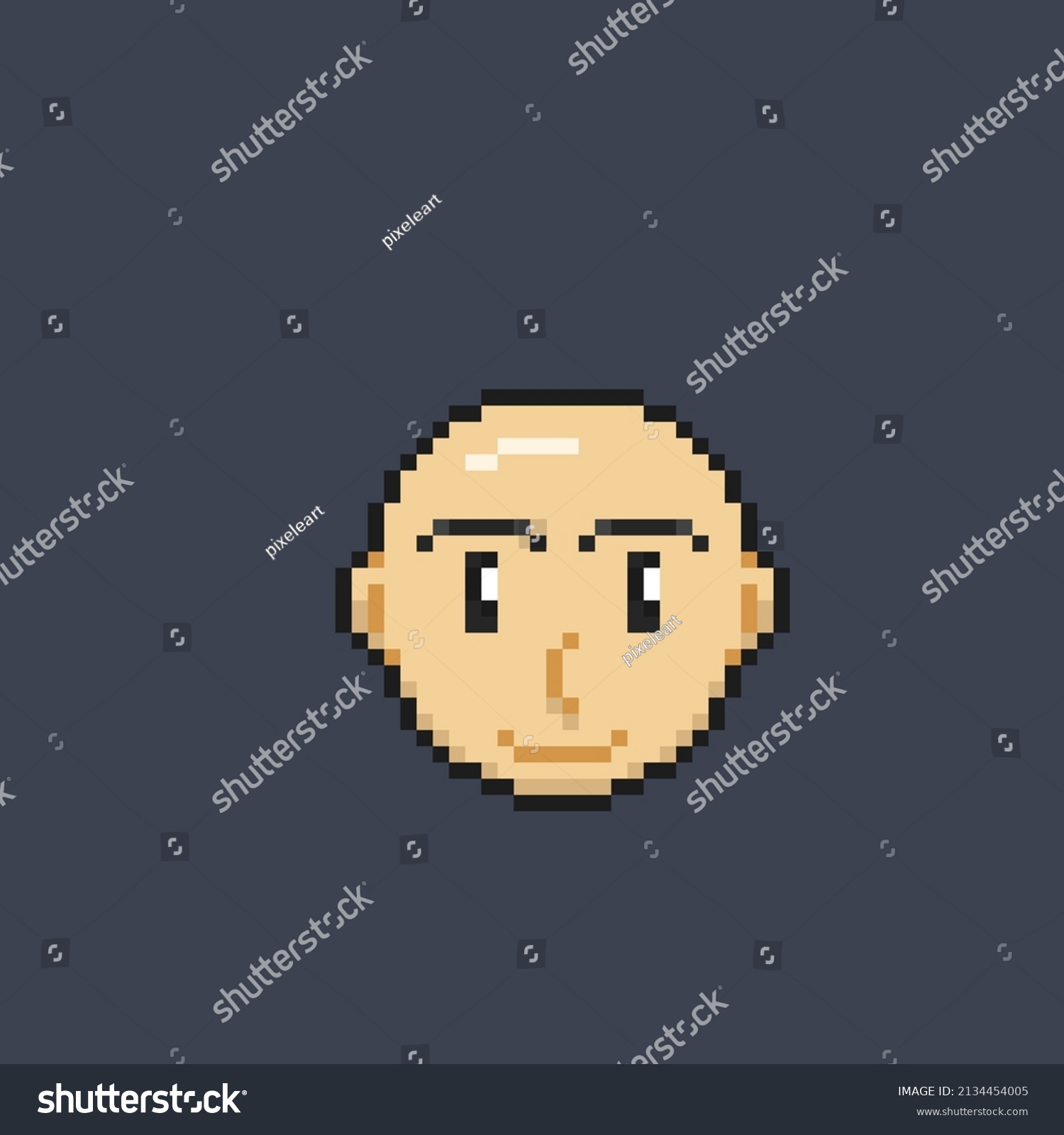 Bald Man Pixel Style Stock Vector (Royalty Free) 2134454005 | Shutterstock