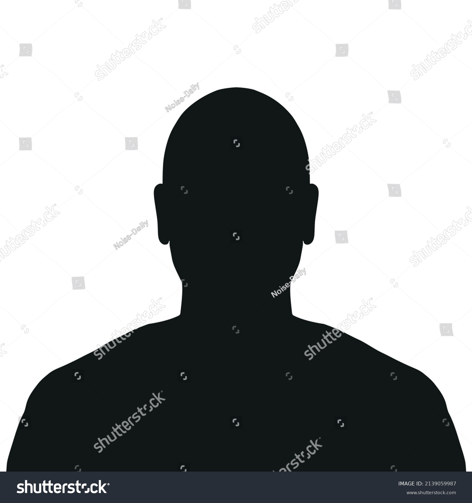 Bald Man Silhouette Vector Format Stock Vector (Royalty Free ...