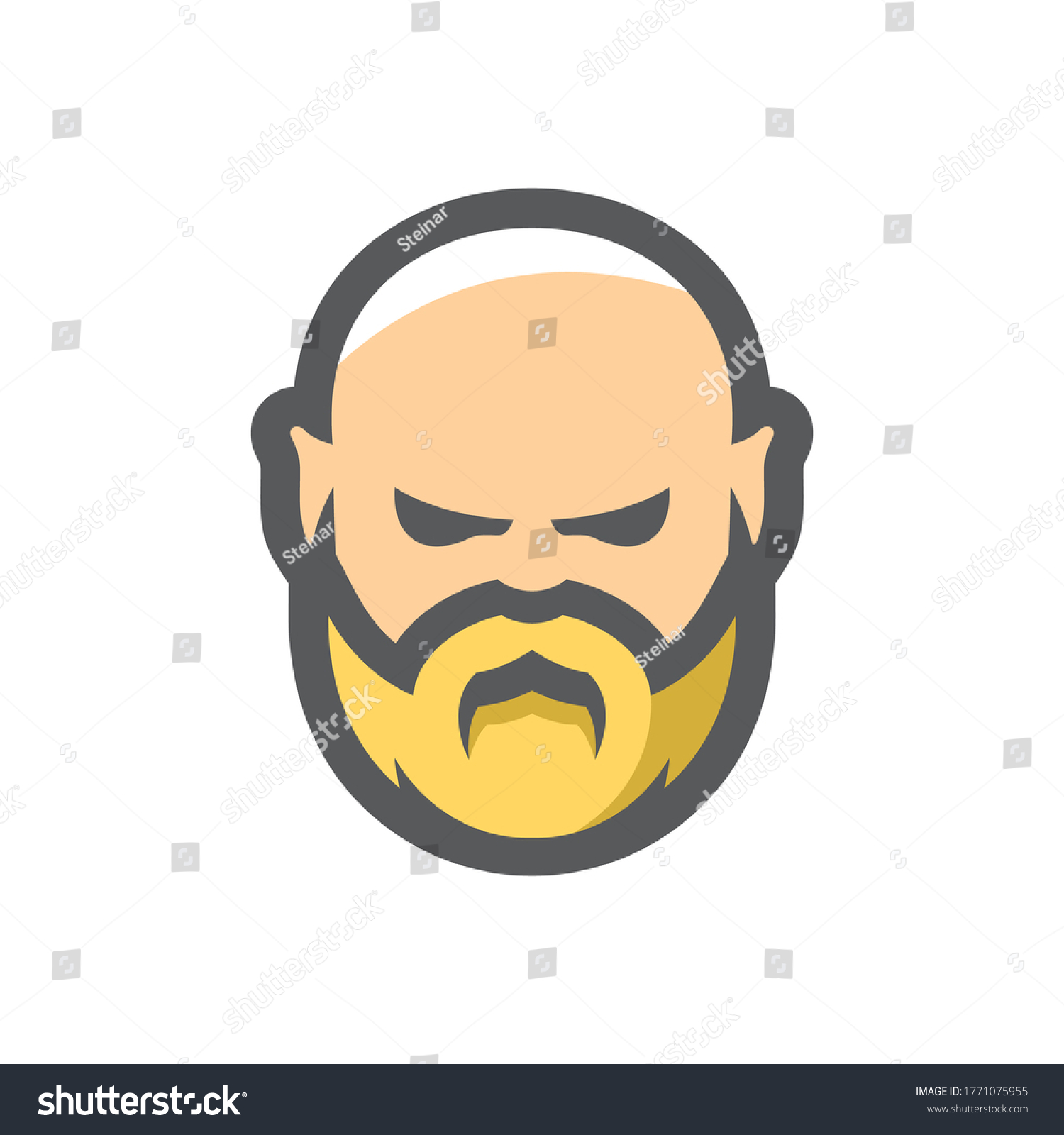 Bald Man Beard Vector Cartoon Illustration: เวกเตอร์สต็อก (ปลอดค่า ...