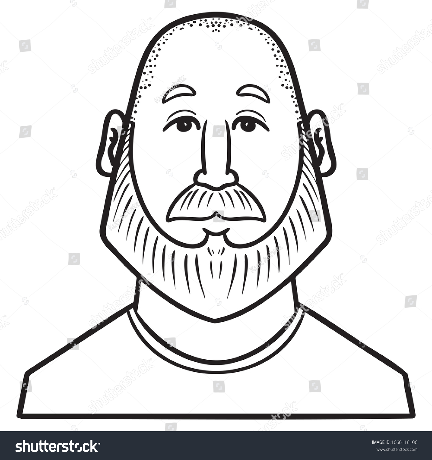 Bald Man Full Beard Avatar Comic: เวกเตอร์สต็อก (ปลอดค่าลิขสิทธิ์ ...