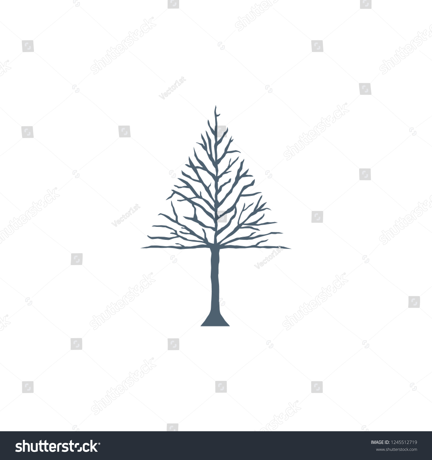 Bald Tree Sign Symbol Vector Stock Vector (Royalty Free) 1245512719 ...