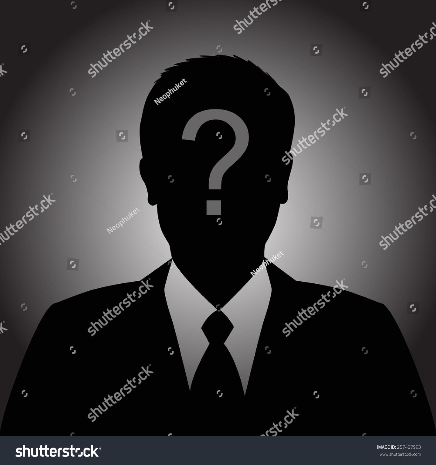 Baldy Man Question Mark Silhouette Vector 스톡 벡터(로열티 프리) 257407993 ...