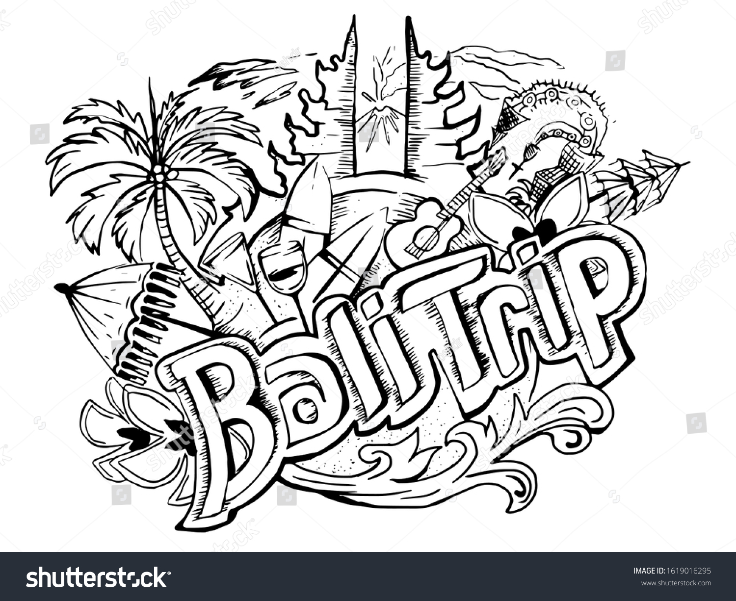 Bali Indonesia Trip Logo Vector Eps: vector de stock (libre de regalías ...