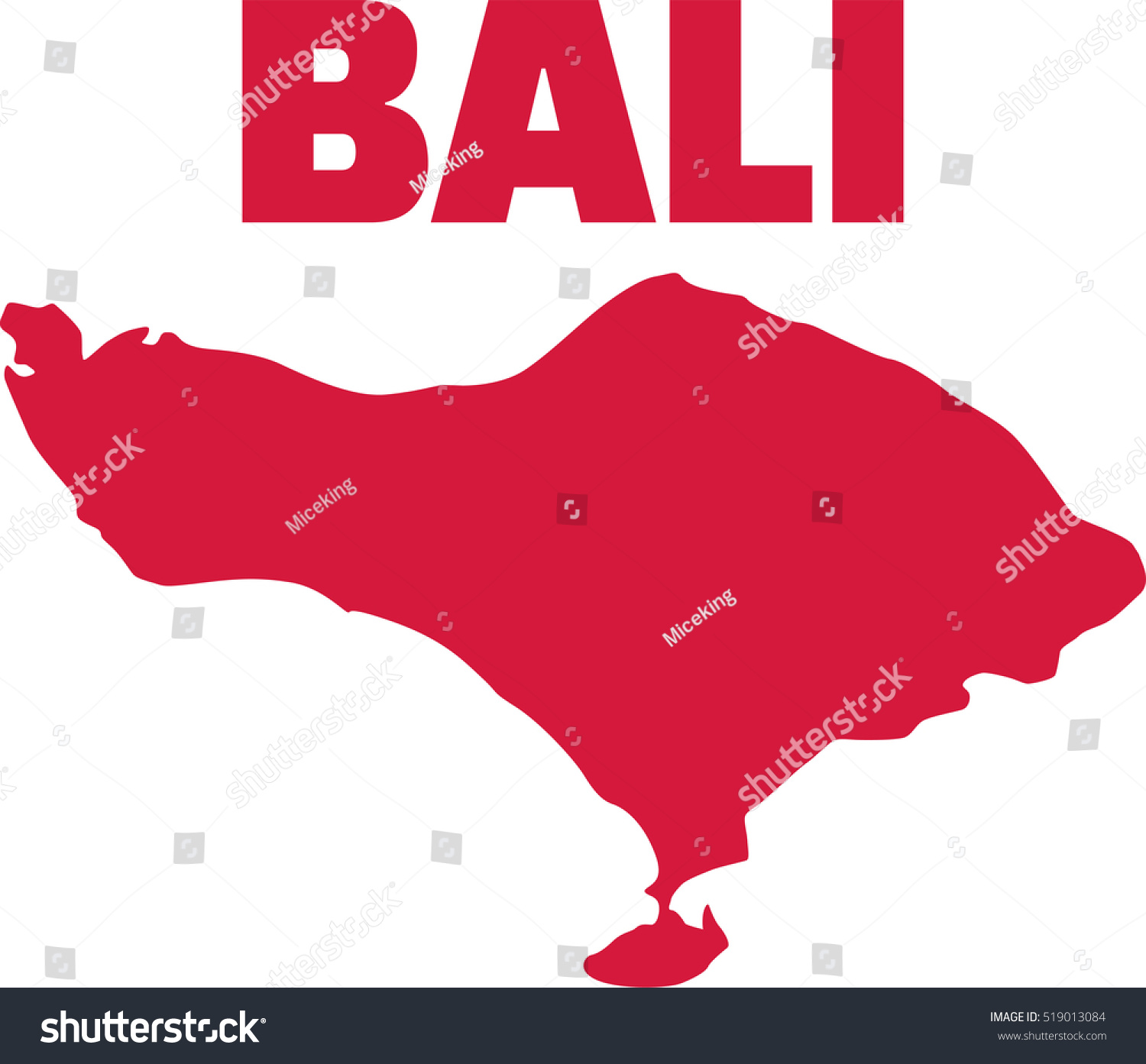 Bali Map Island Stock Vector (Royalty Free) 519013084 | Shutterstock