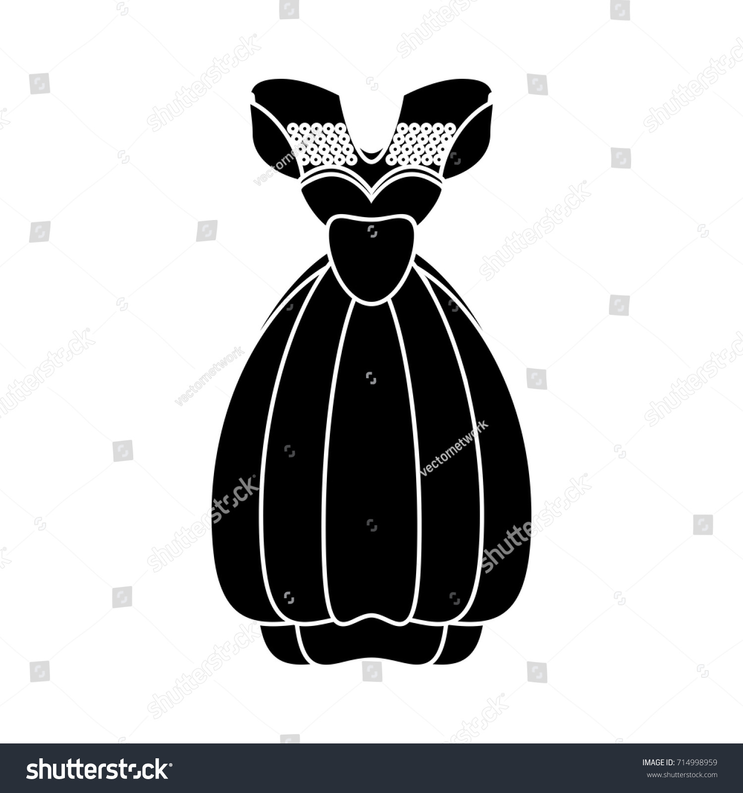 Ball Gown Icon Stock Vector (Royalty Free) 714998959