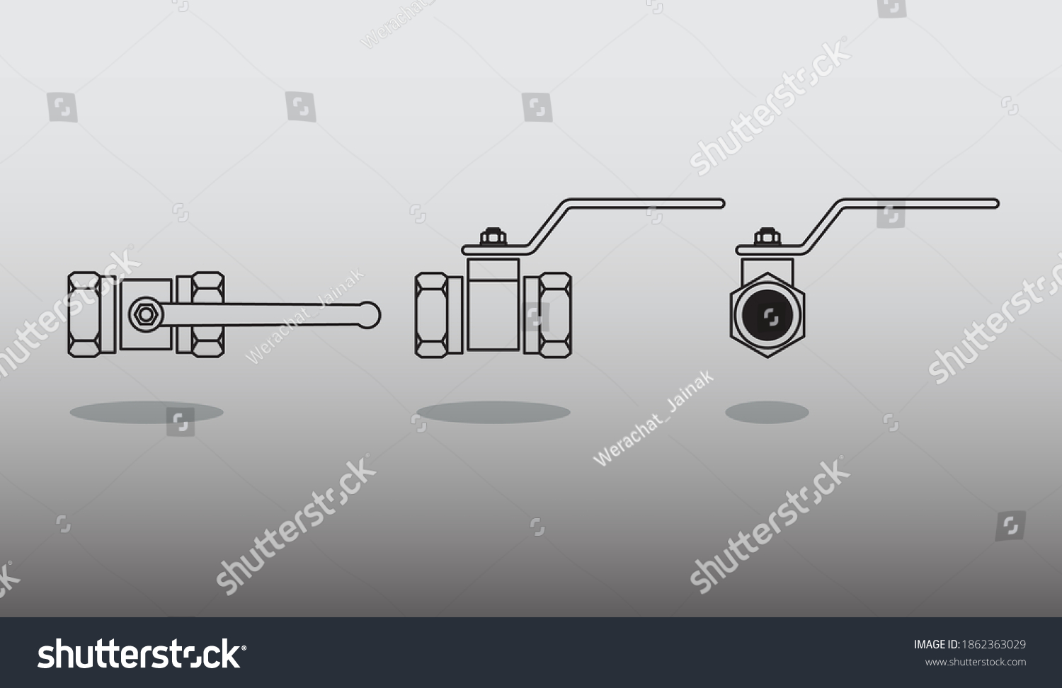 Ball Valve Sets Icon Vector Illustration Stock Vector (Royalty Free ...