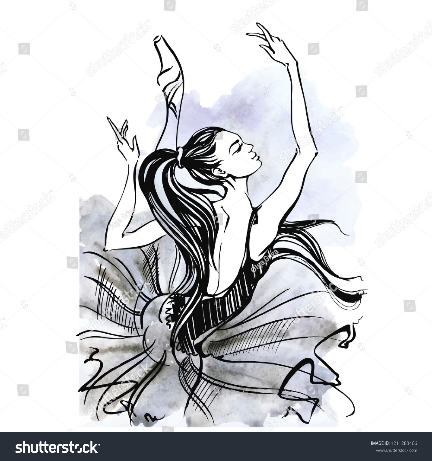 Ballerina Ballet Young Dancer Graphics Vector: vector de stock (libre ...