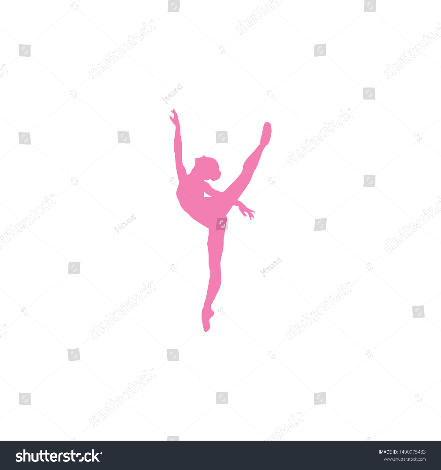 Ballerina Female Dancer Pose Vector Template: เวกเตอร์สต็อก (ปลอดค่า ...