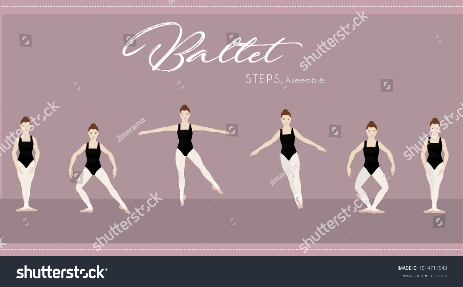 Conjunto de ballet paso a paso: vector de stock (libre de regalías ...