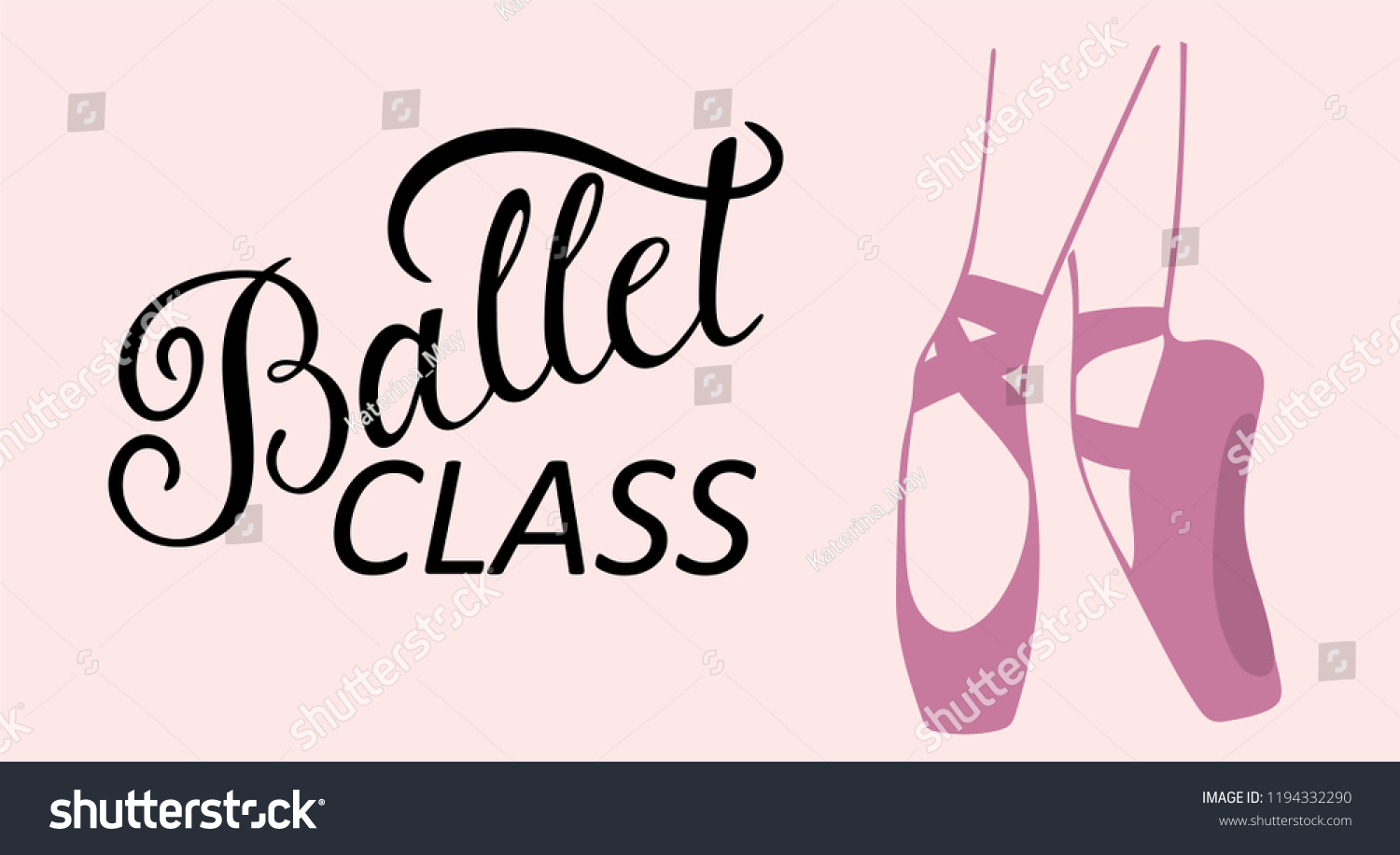 Vektor Stok Ballet Class Logo Calligraphy Design Vector (Tanpa Royalti ...