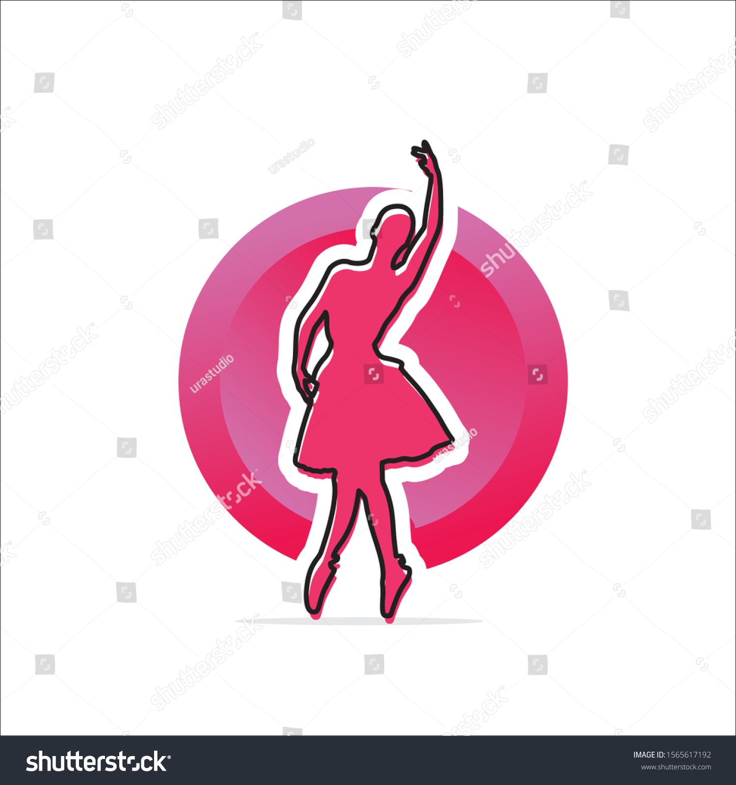 Ballet Dance Logo Template Free Stock Vector (Royalty Free) 1565617192 ...
