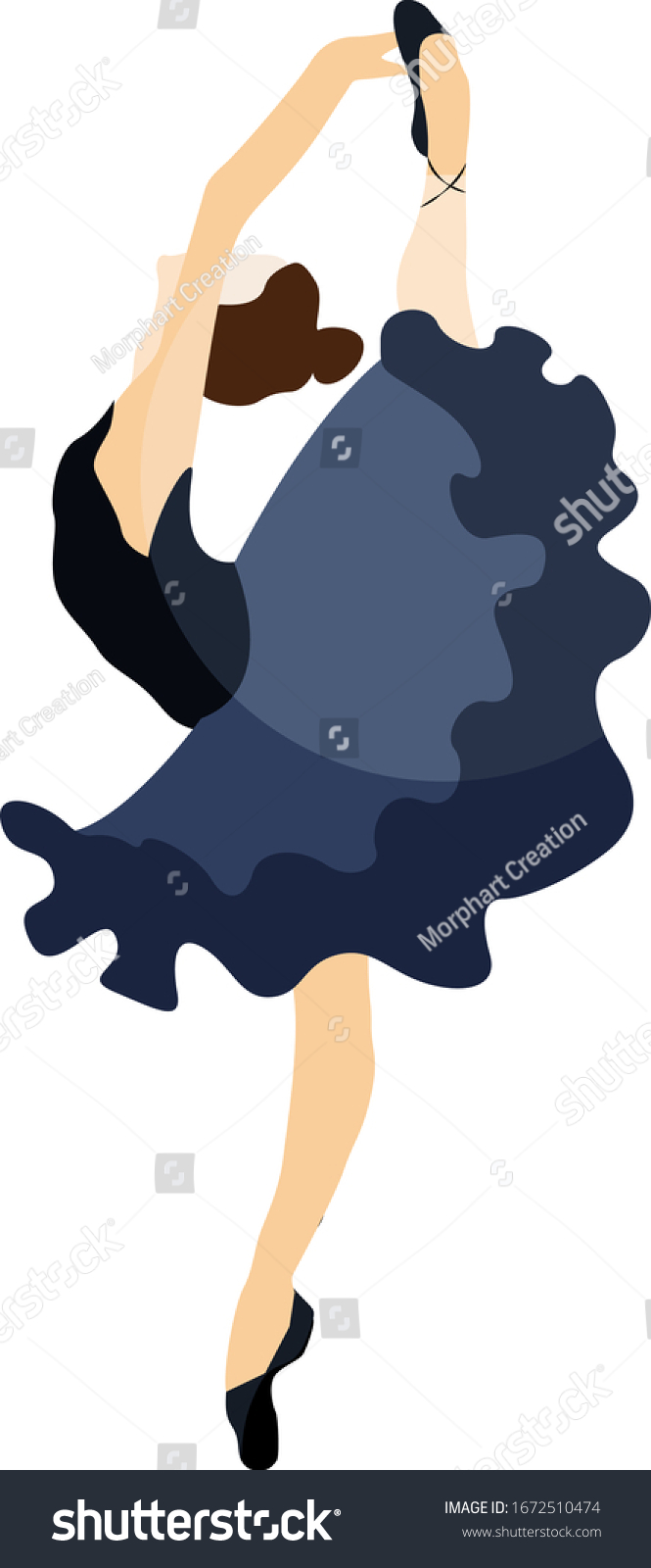 Ballet Dancer Illustration Vector On White Stock Vector (Royalty Free ...